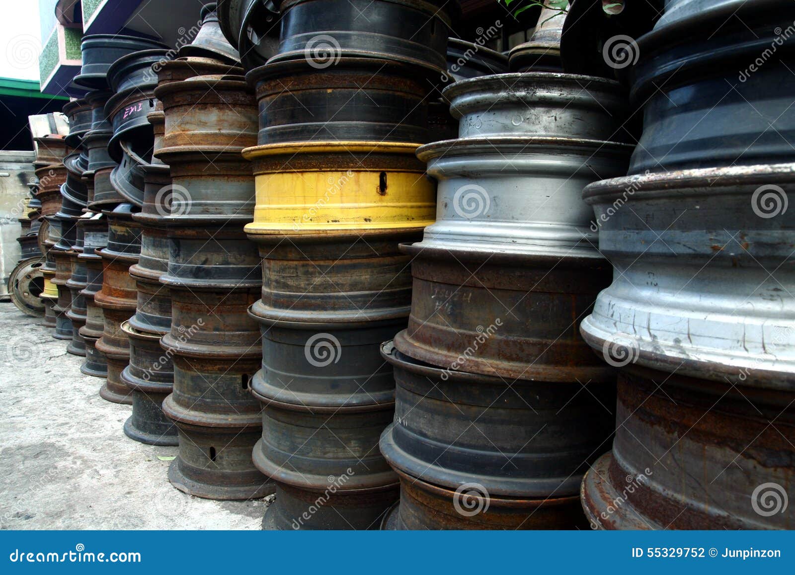 Used and surplus tire rims stock photo. Image of dirty - 55329752