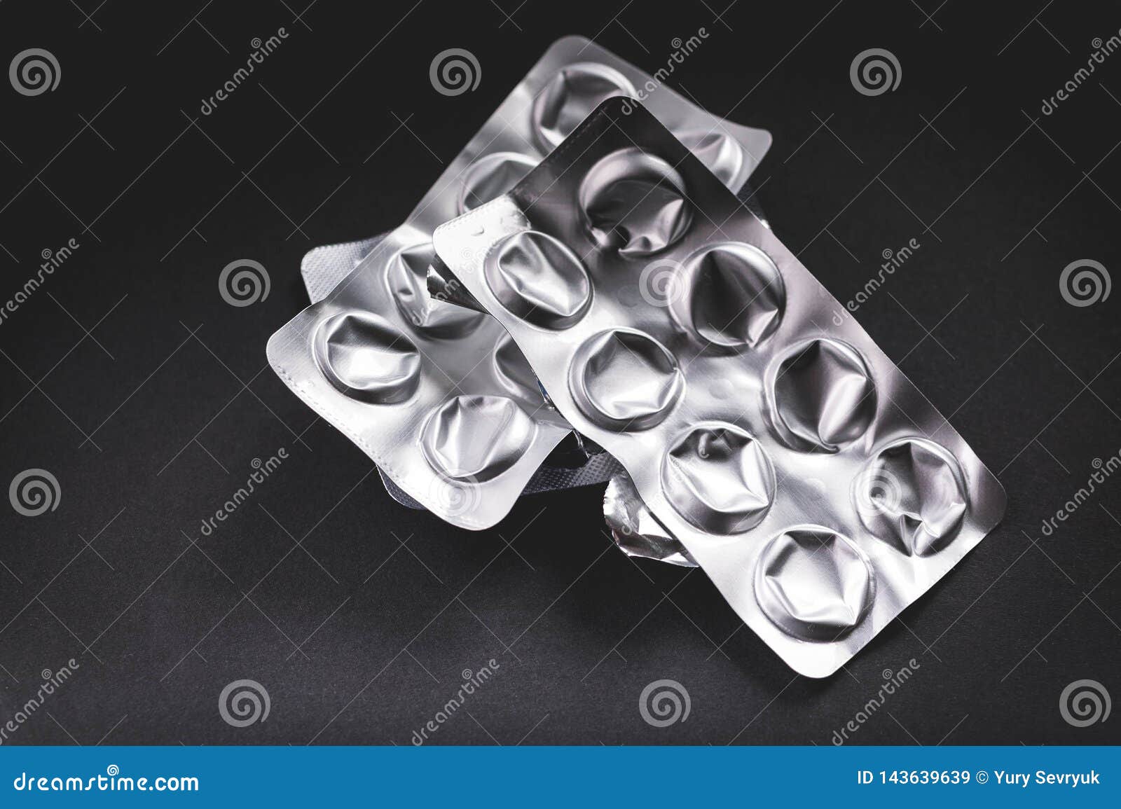 Empty Blister from Pills on a Dark Background. Used Tablet Blister ...