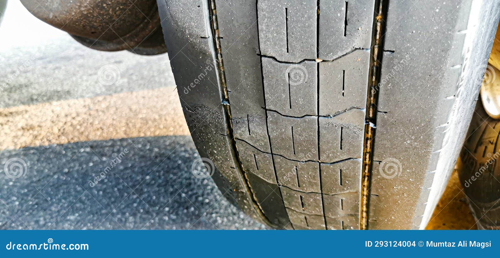 A Used Tire with Visible Signs of Expiration Stock Photo - Image of ...