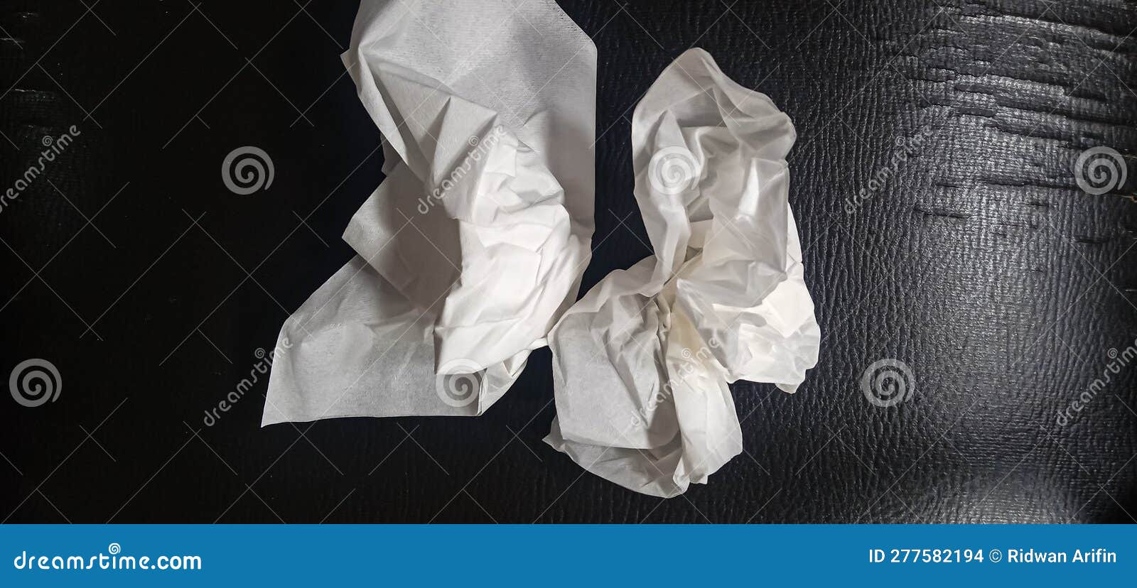 Used Tissue on a Black Bench Stock Photo - Image of bathroom, care ...