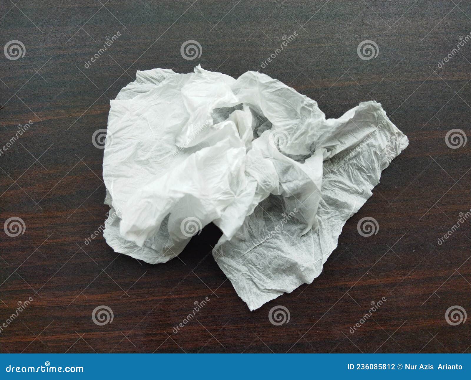 Used Tissue Not Cleaning on Brown Table Make it Dirty Stock Photo ...