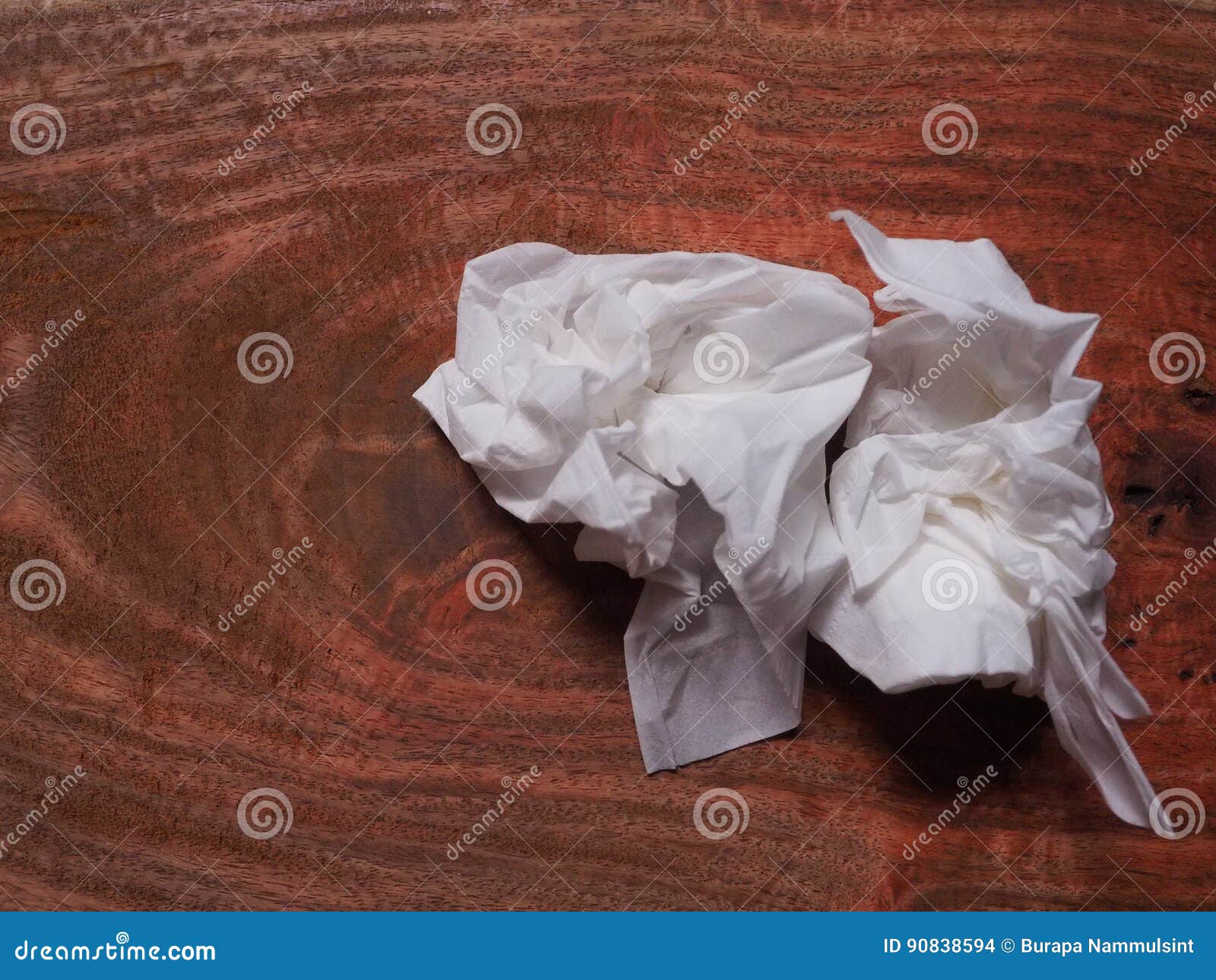 Used tissue paper on wood stock photo. Image of white - 90838594