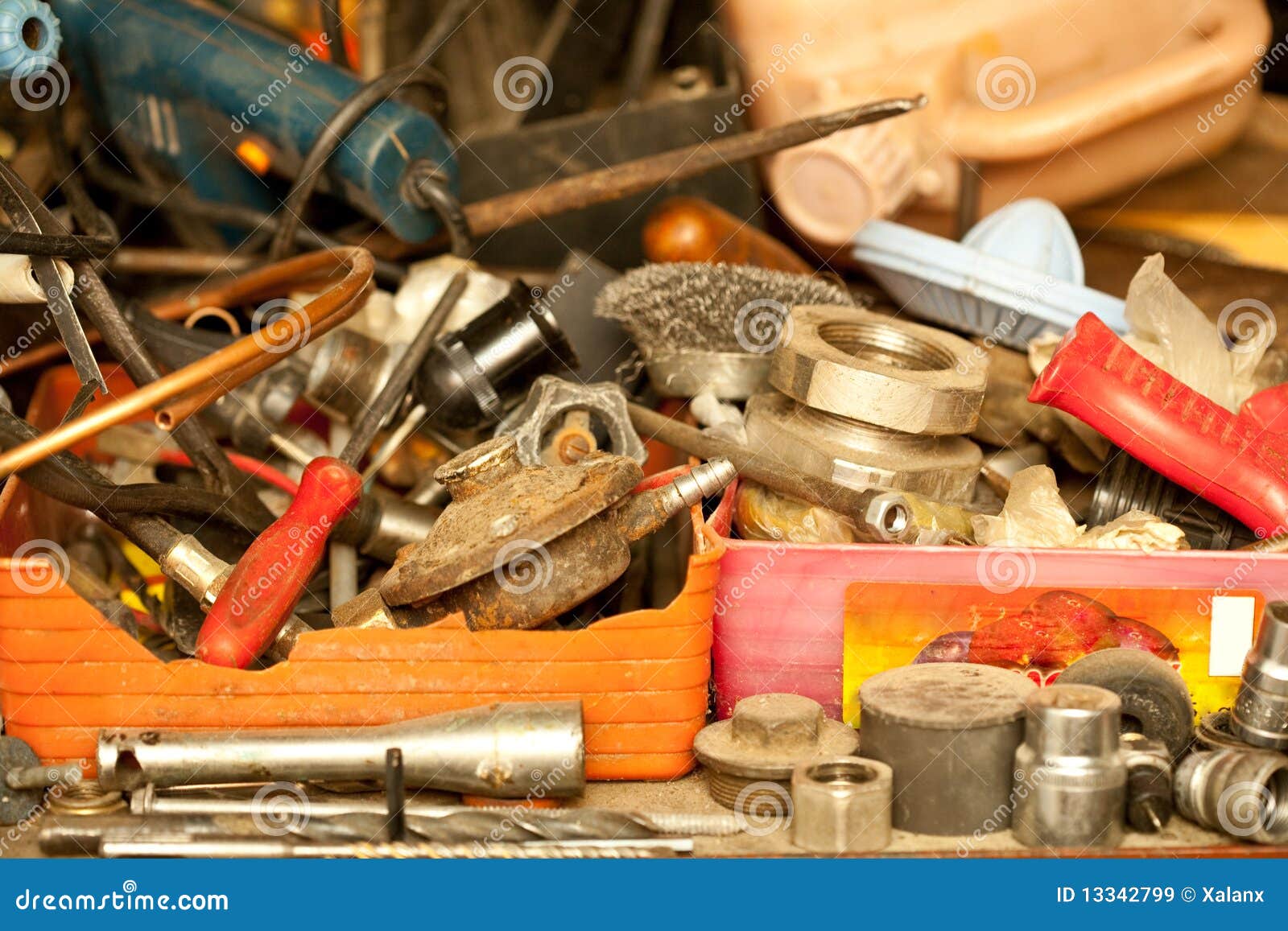 Used tools stock image. Image of disorder, containers - 13342799