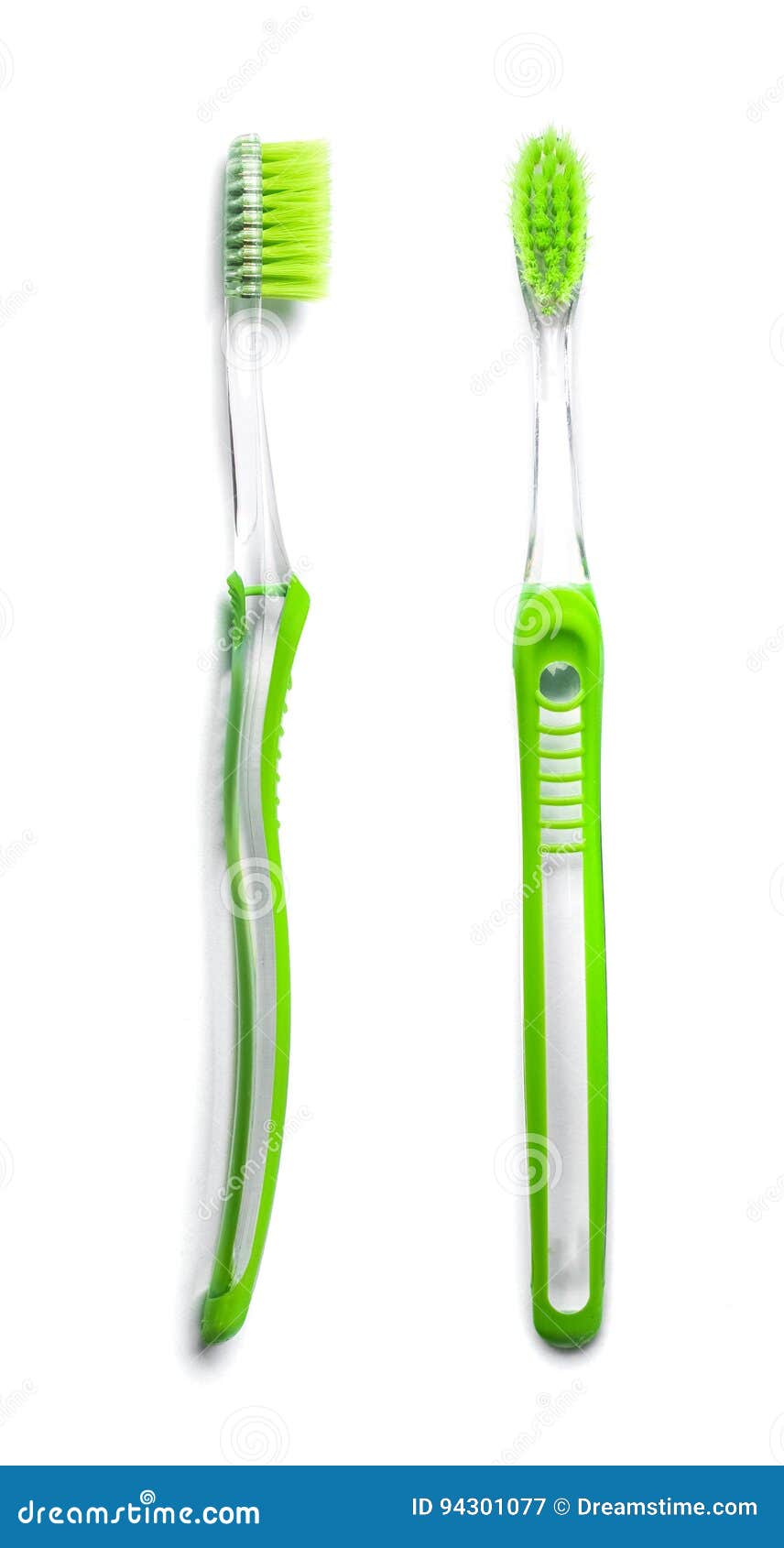 Used Toothbrush from the Top and from the Side Stock Image - Image of ...