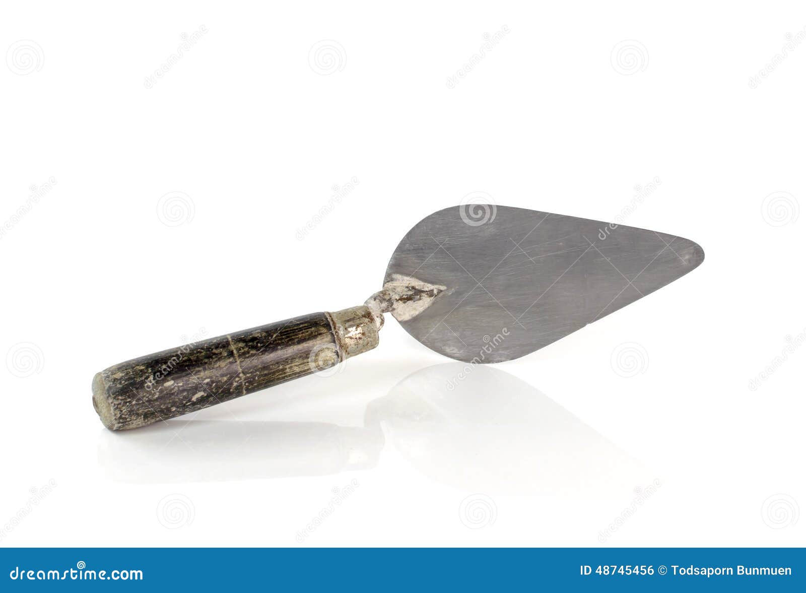 Used Trowel, Isolated on a White Background Stock Photo - Image of ...