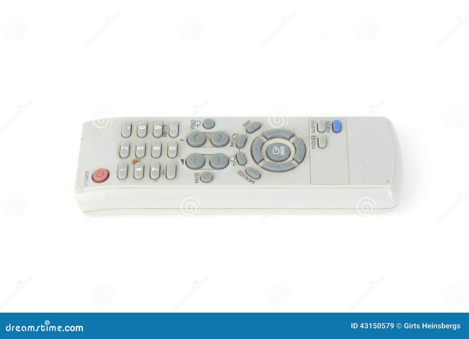 Used TV Remote Control Isolated on White Stock Image - Image of console ...