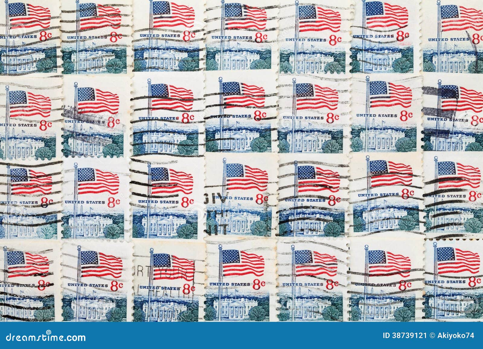 Used US postage stamps editorial photo. Image of mail - 38739121