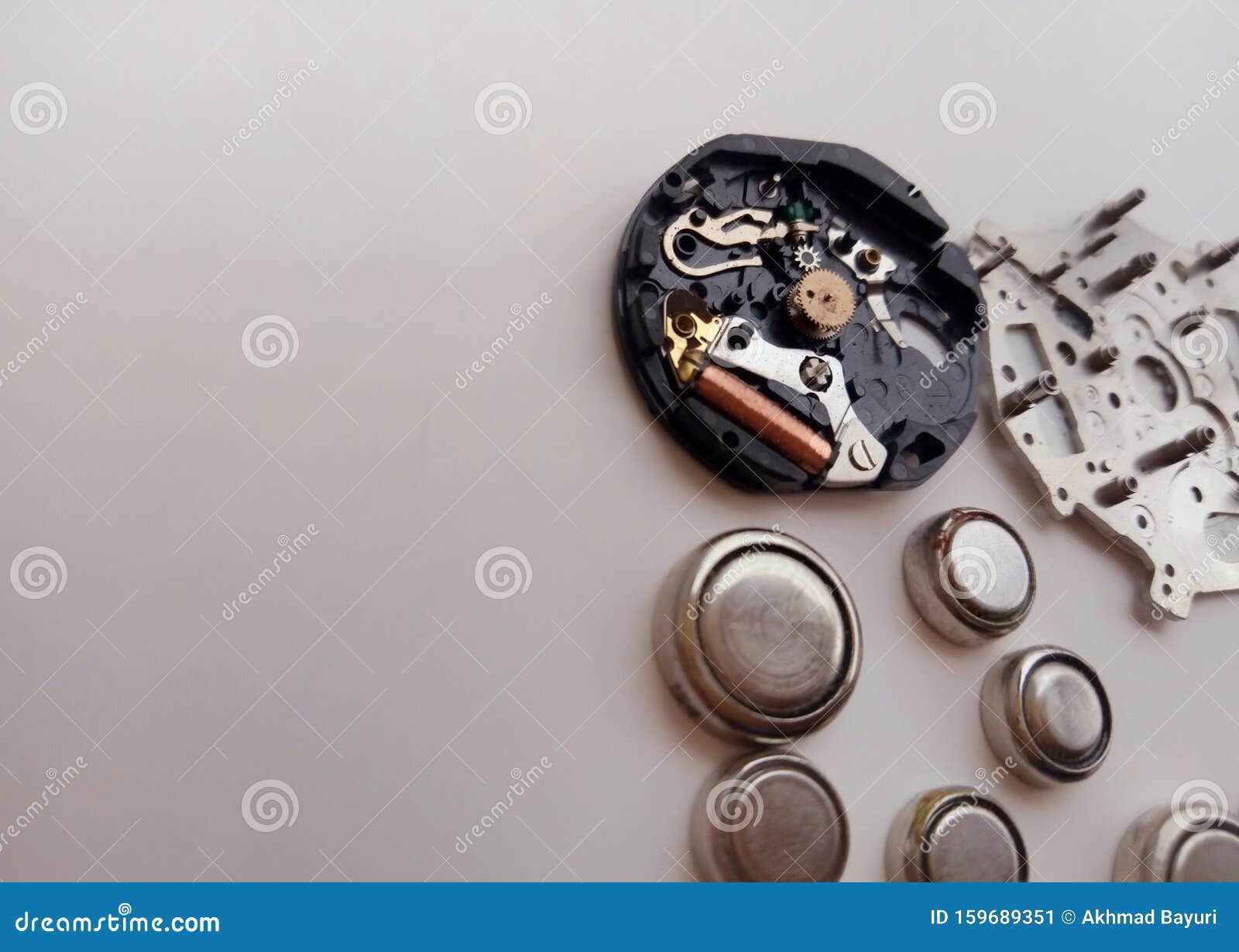 Used Watch Machine Components on a White Background Stock Image - Image ...
