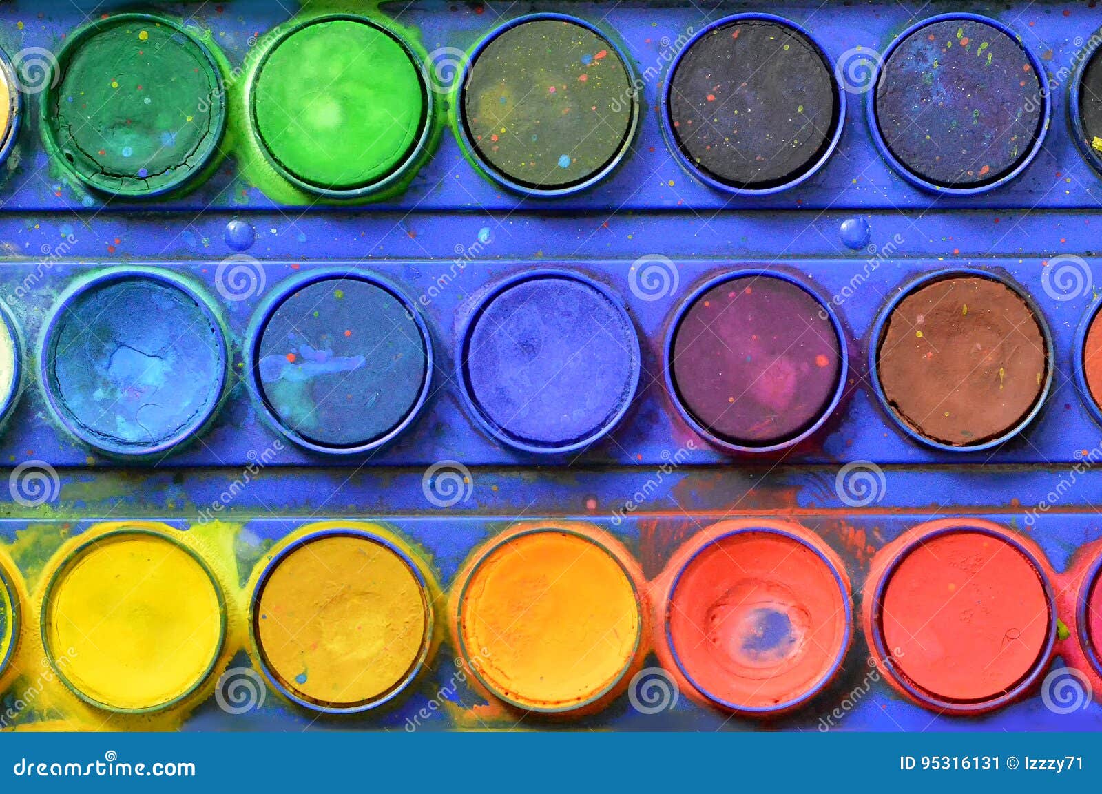 Used watercolor paints stock image. Image of view, acrylic - 95316131