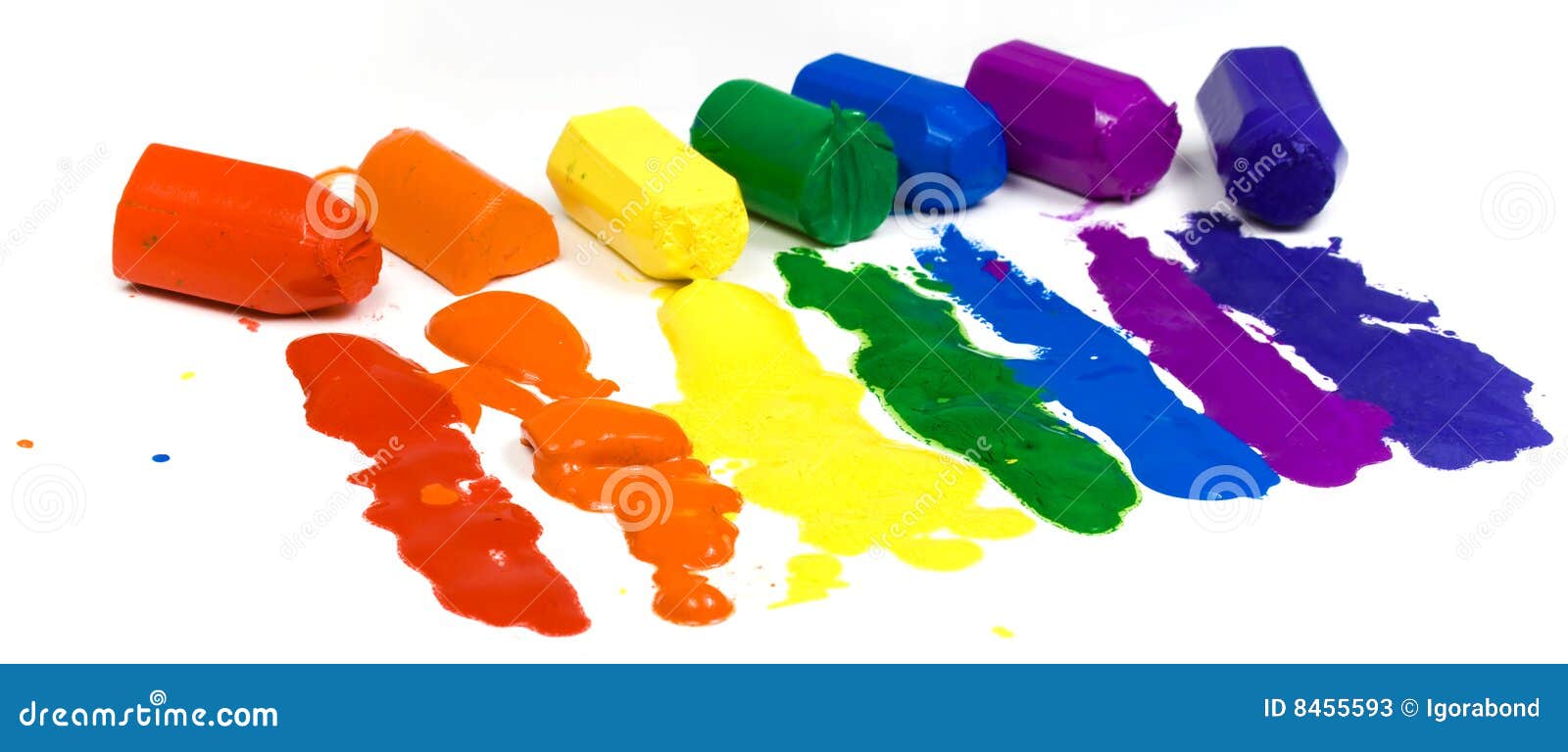 Used Wax Crayons With Flow Spot Picture. Image: 8455593