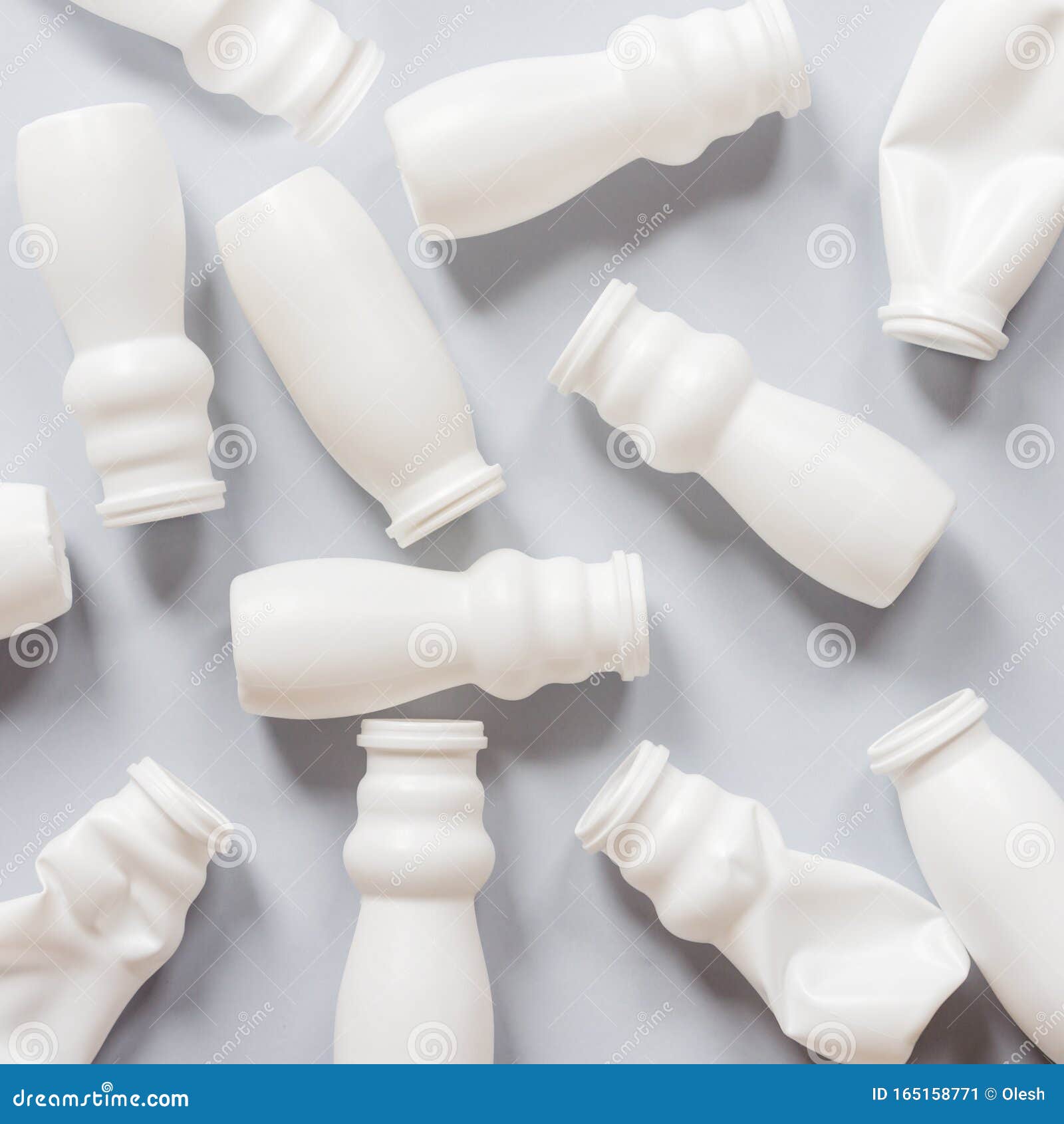 Used White Plastic Packaging for Food on a Gray Background Stock Image ...