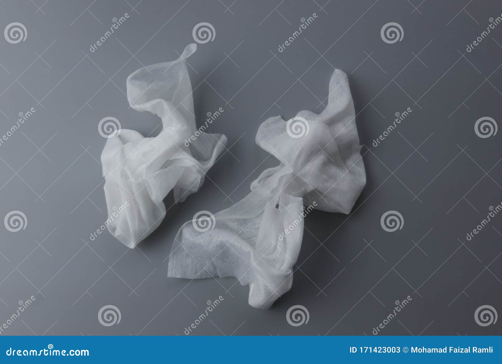 Used White Tissue Isolated on a Grey Background Stock Image - Image of ...