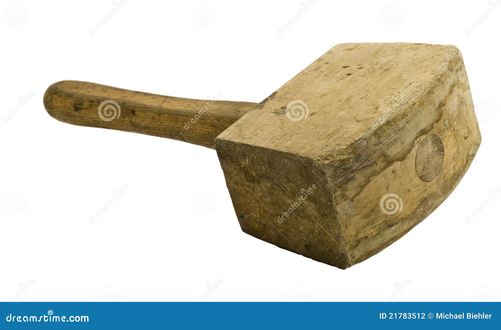 Wooden Hammer Smashing On Green Rice For Cooking Thai Sweet Cereal Bat ...