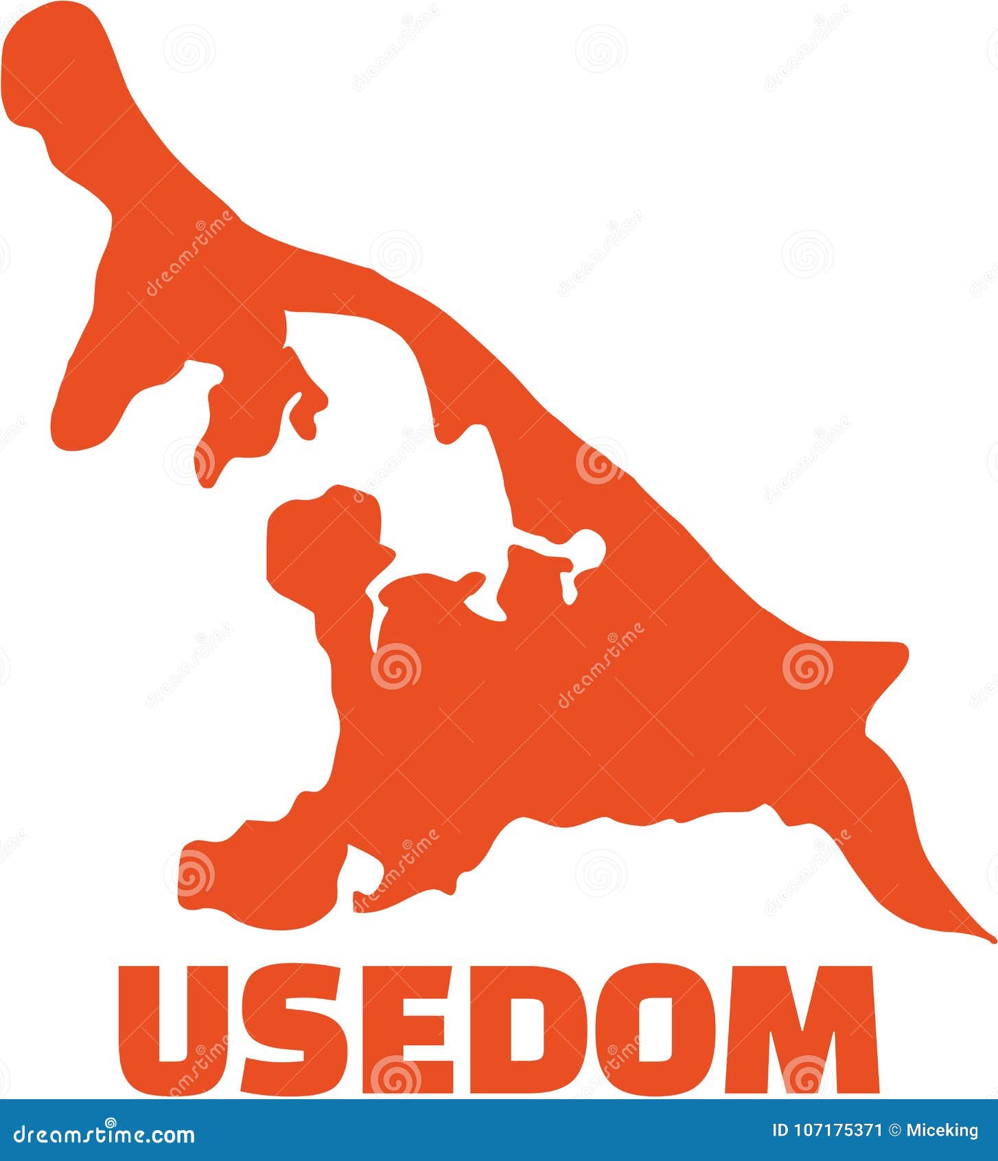 Usedom map with name stock vector. Illustration of germany - 107175371
