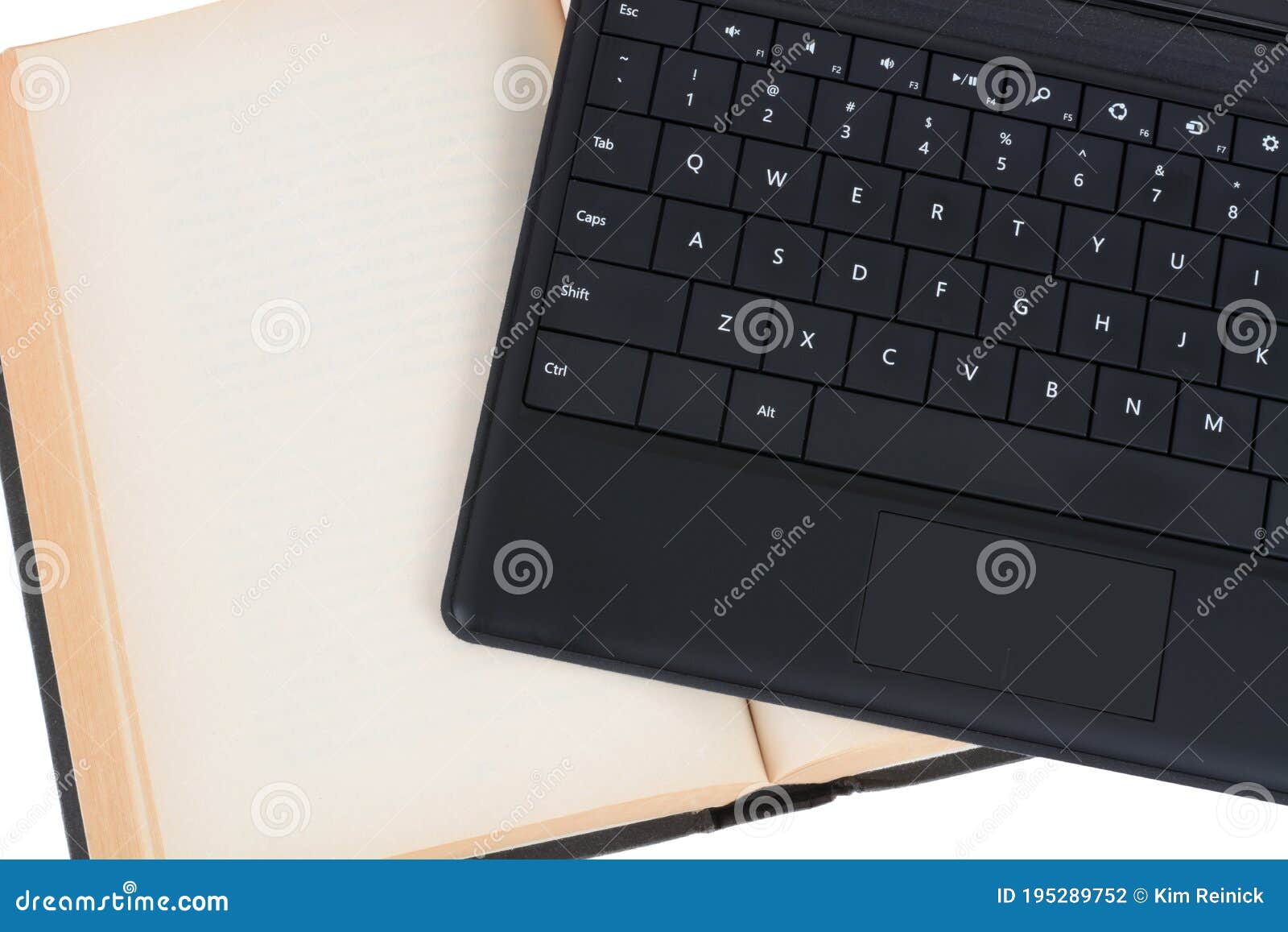 Blank Page and Laptop Keyboard Stock Photo - Image of information, book ...