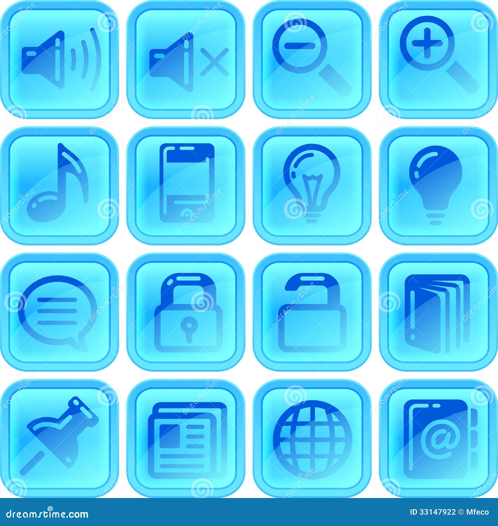 Useful button or icon set stock vector. Illustration of button - 33147922