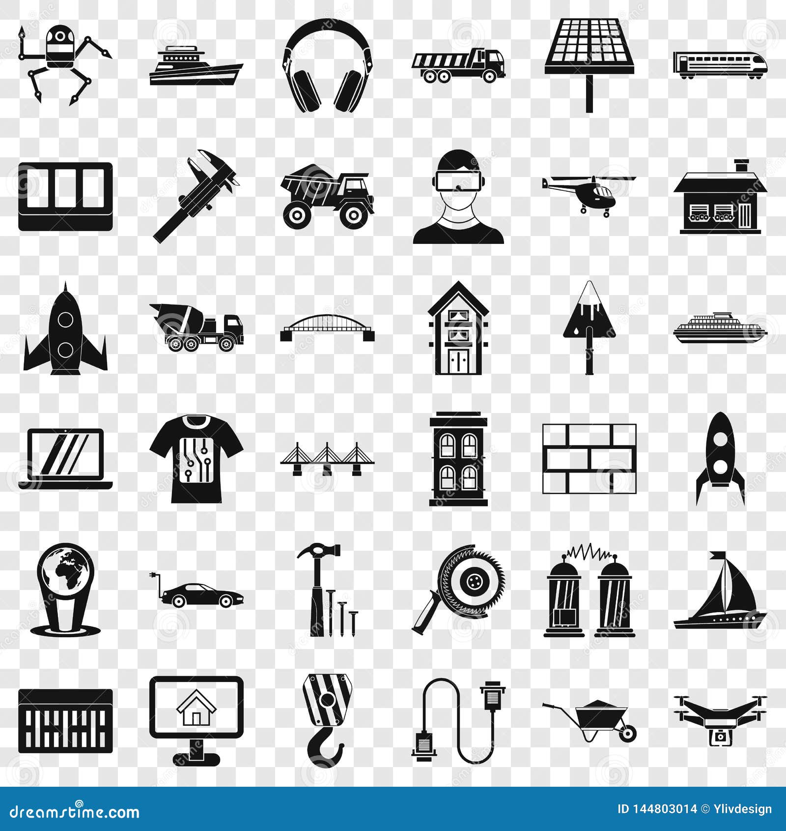 Engineering Icons With Reflect On White Background Vector Illustration ...