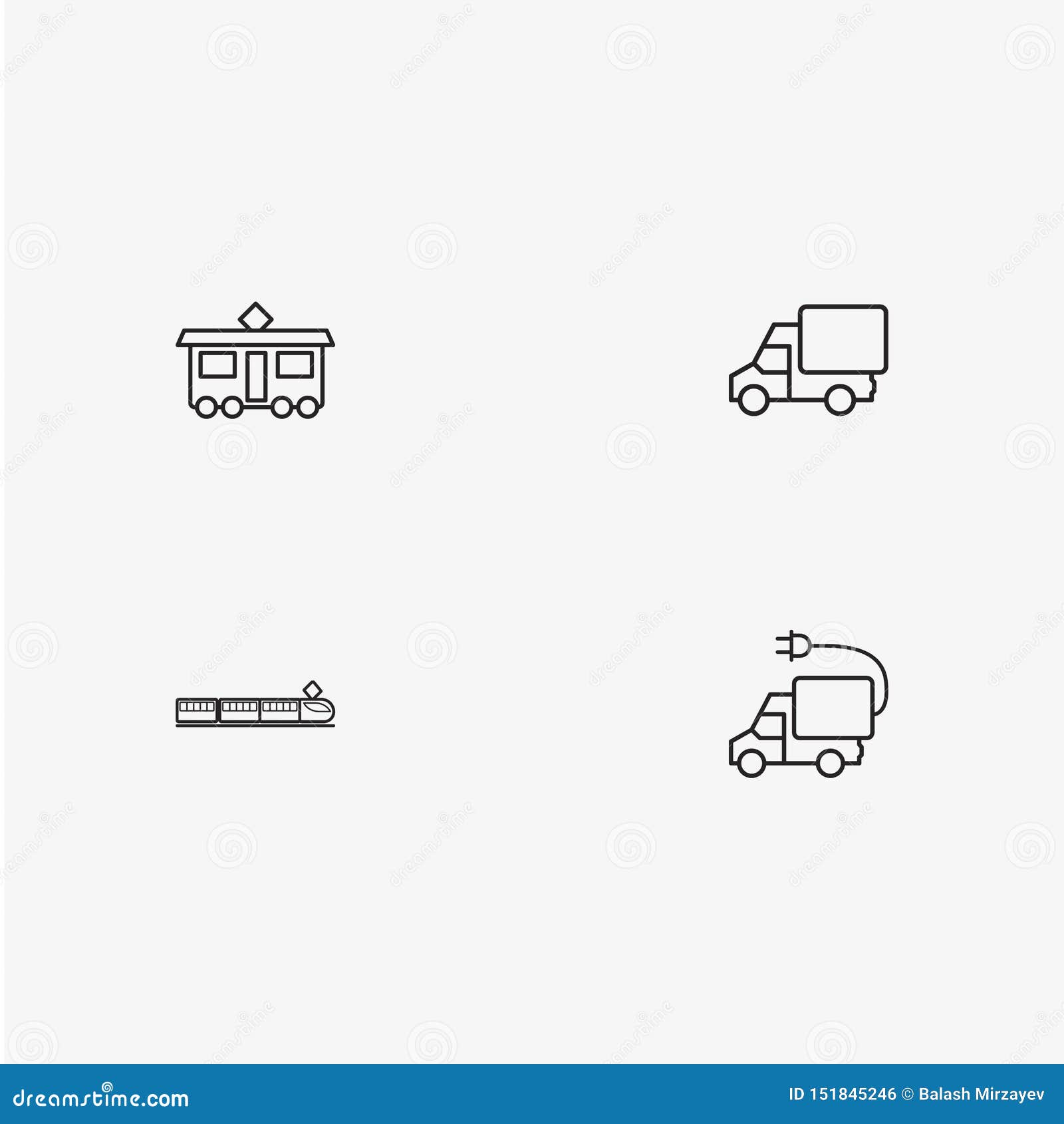 4 Useful Simple Transport Icons Stock Vector - Illustration of linear ...