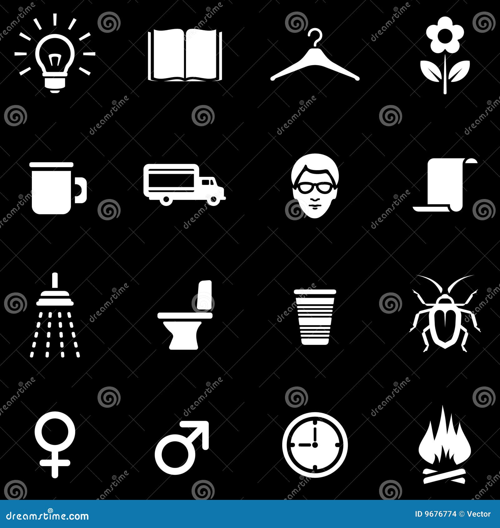 Useful Vector Icons Set stock vector. Illustration of computer - 9676774
