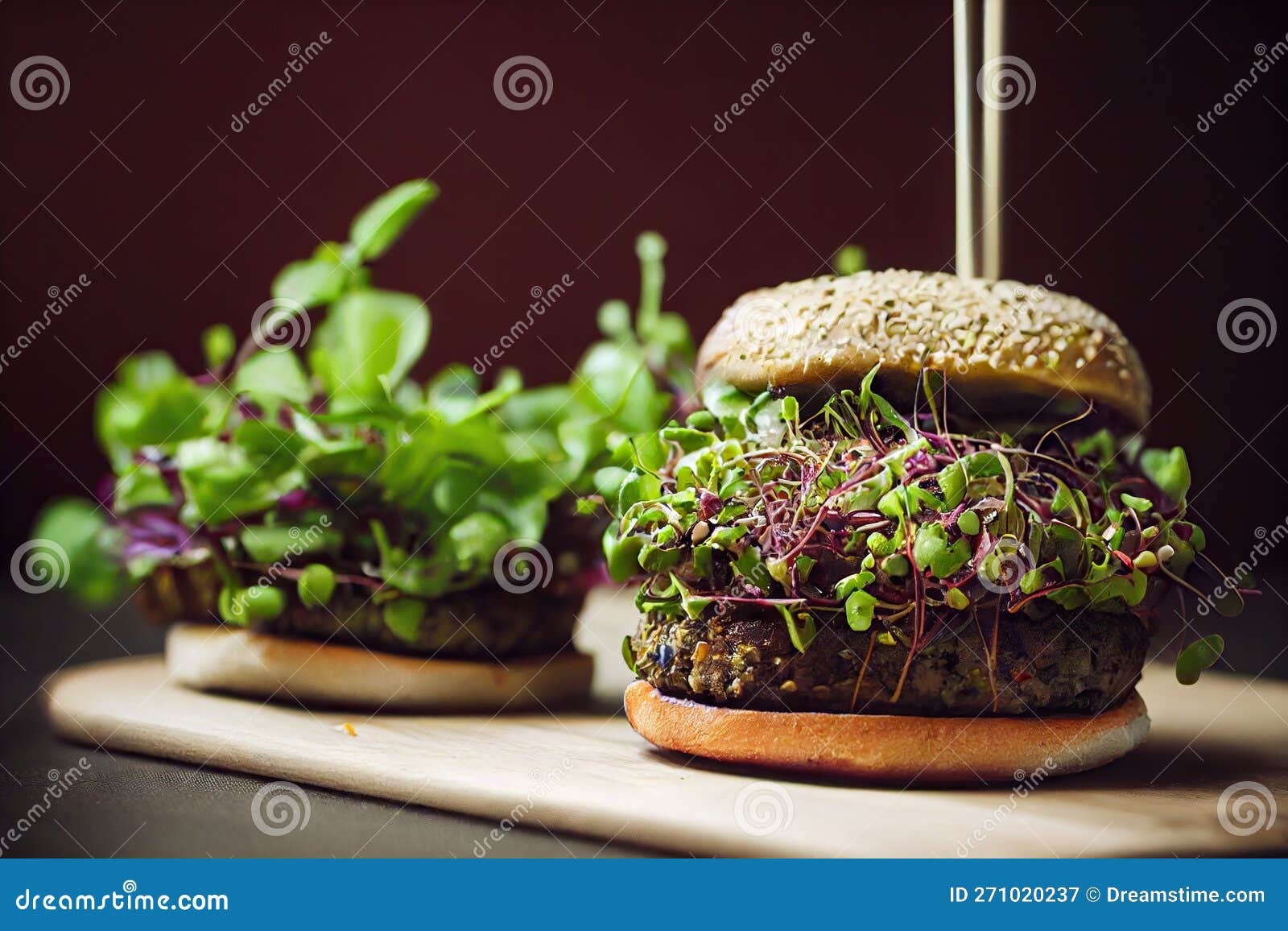 Useful Vitamin Microgreens As Addition To Fresh Burger Stock ...