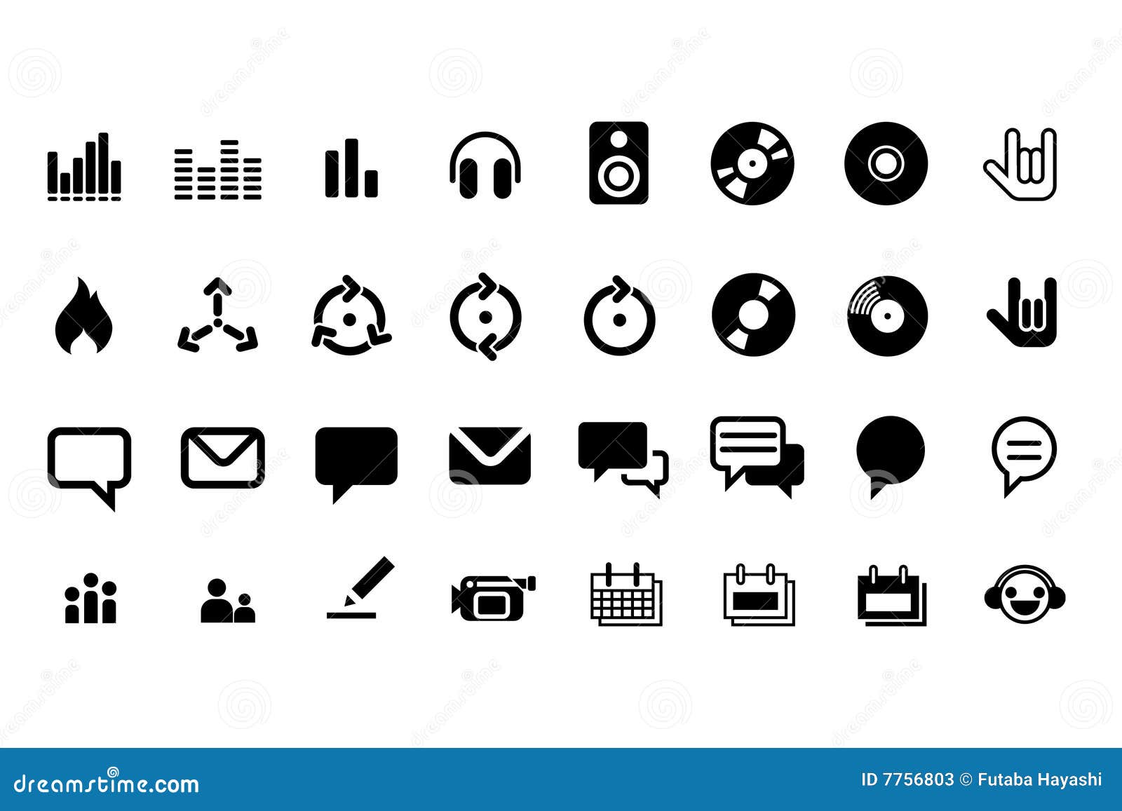 Useful web icons stock vector. Illustration of speaker - 7756803