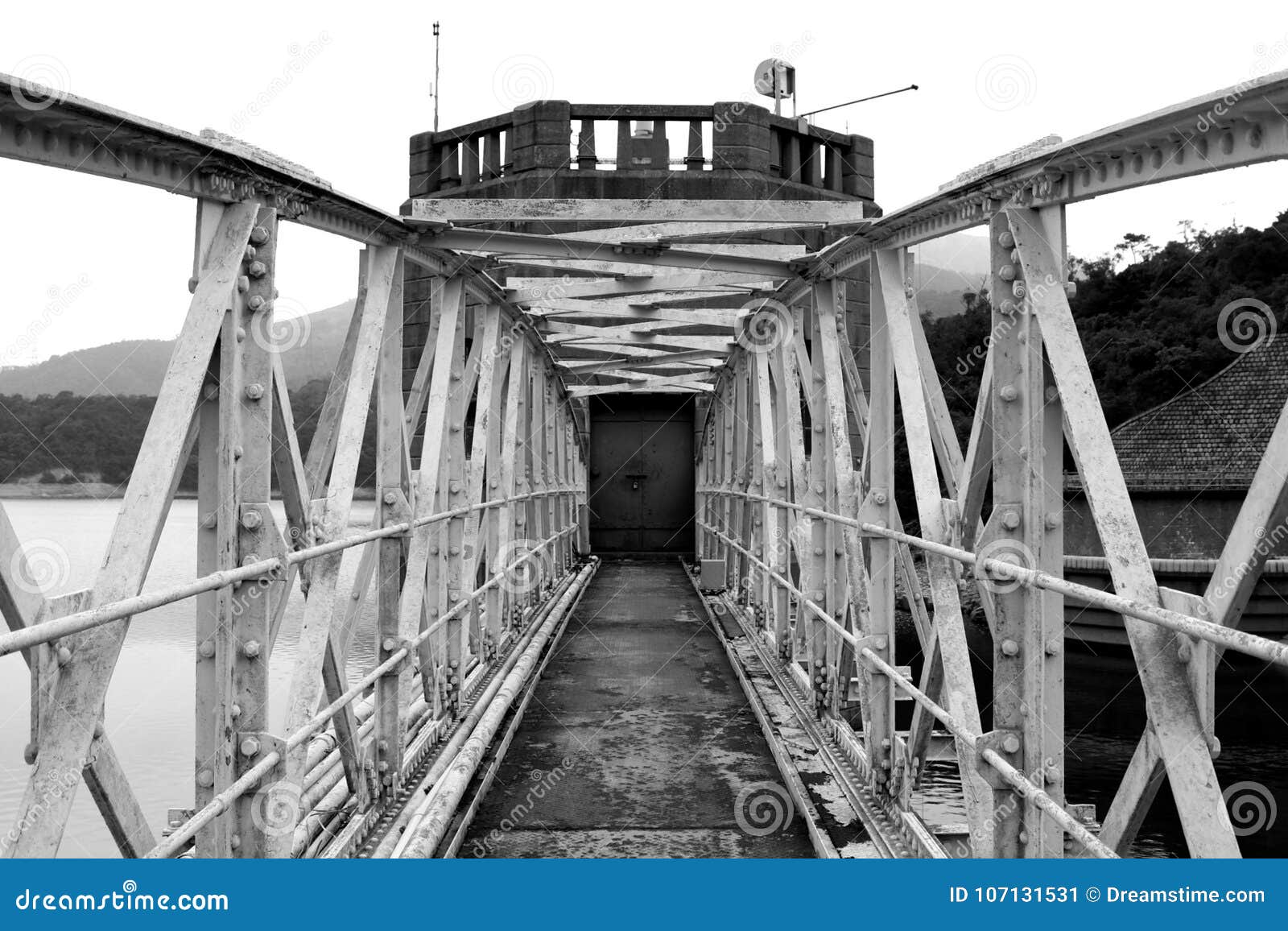 Useless locked bridge stock image. Image of black, balance - 107131531