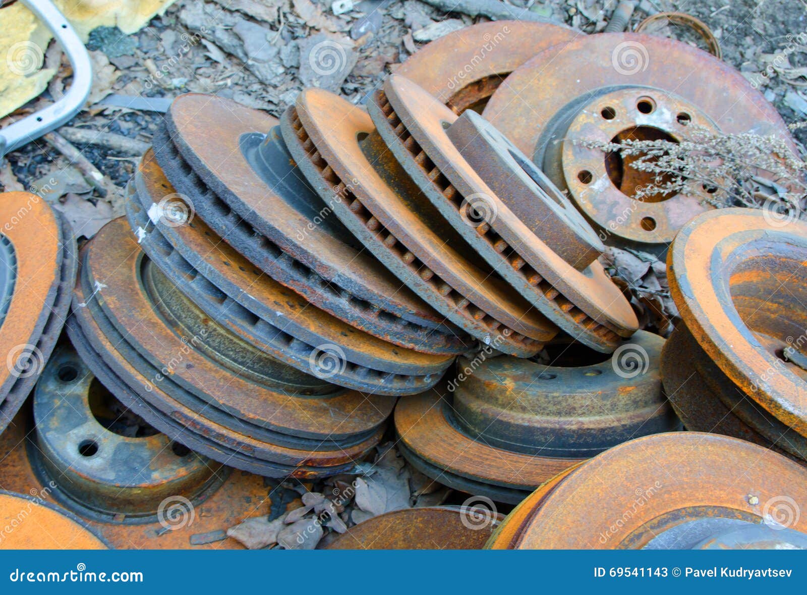 Useless, Old Rusty Brake Discs Stock Image - Image of brake, recyclable ...