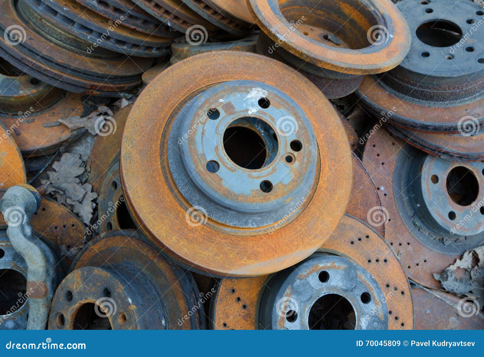 Useless, Old Rusty Brake Discs Stock Image - Image of spring, axle ...