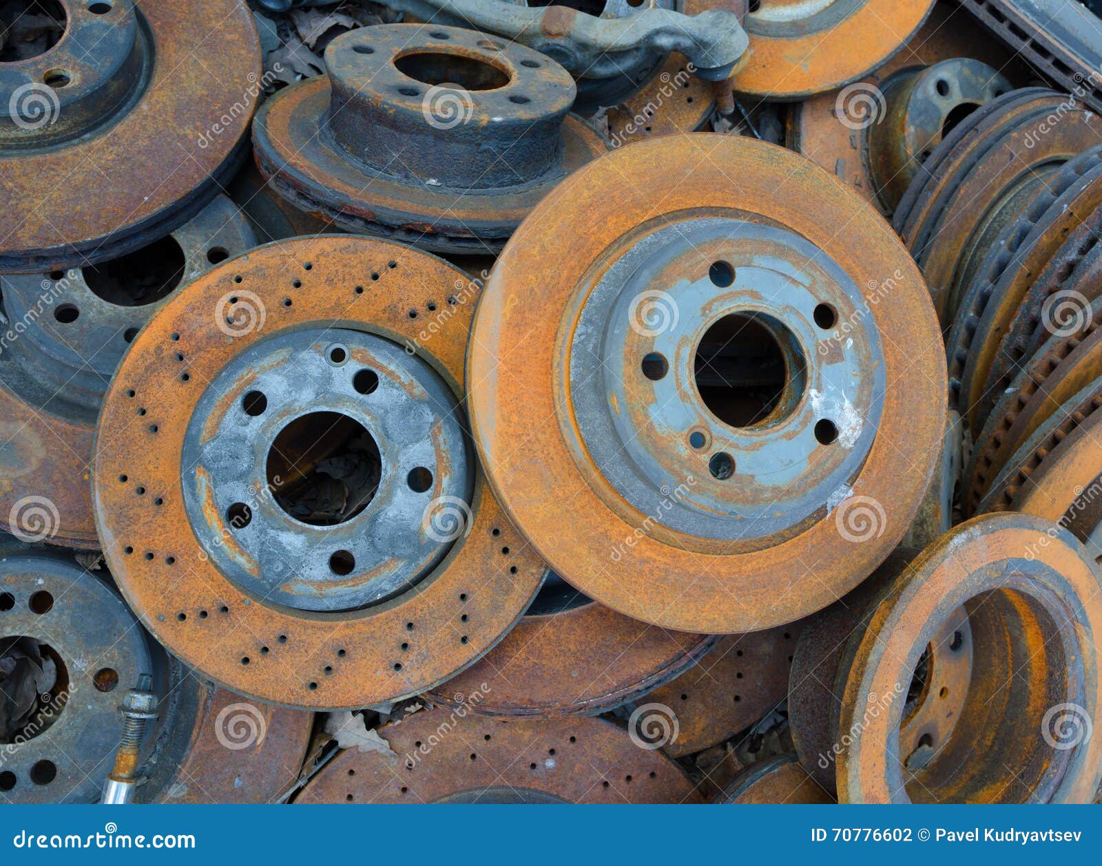 Useless, Old Rusty Brake Discs Stock Photo - Image of safety ...