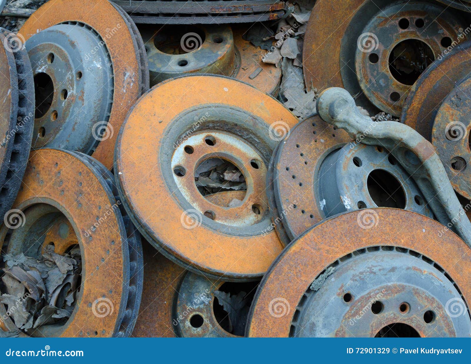 Useless, Old Rusty Brake Discs Stock Image - Image of industry, auto ...