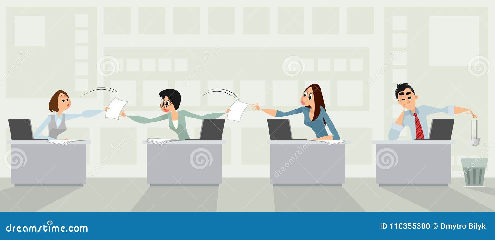 Useless Paperwork in the Office Stock Vector - Illustration of business ...