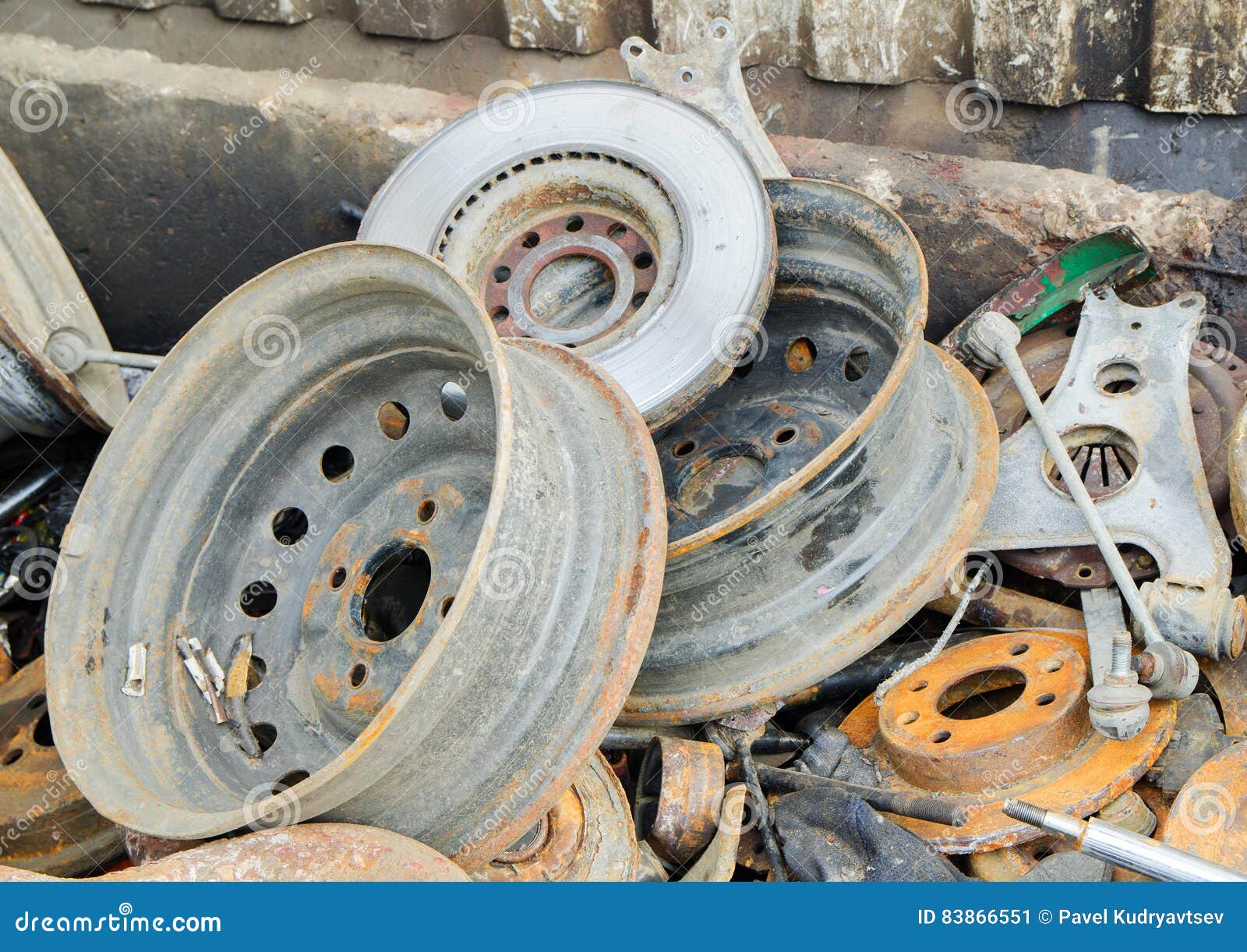 Useless, Rusty Brake Discs and Other Parts Stock Image - Image of disc ...