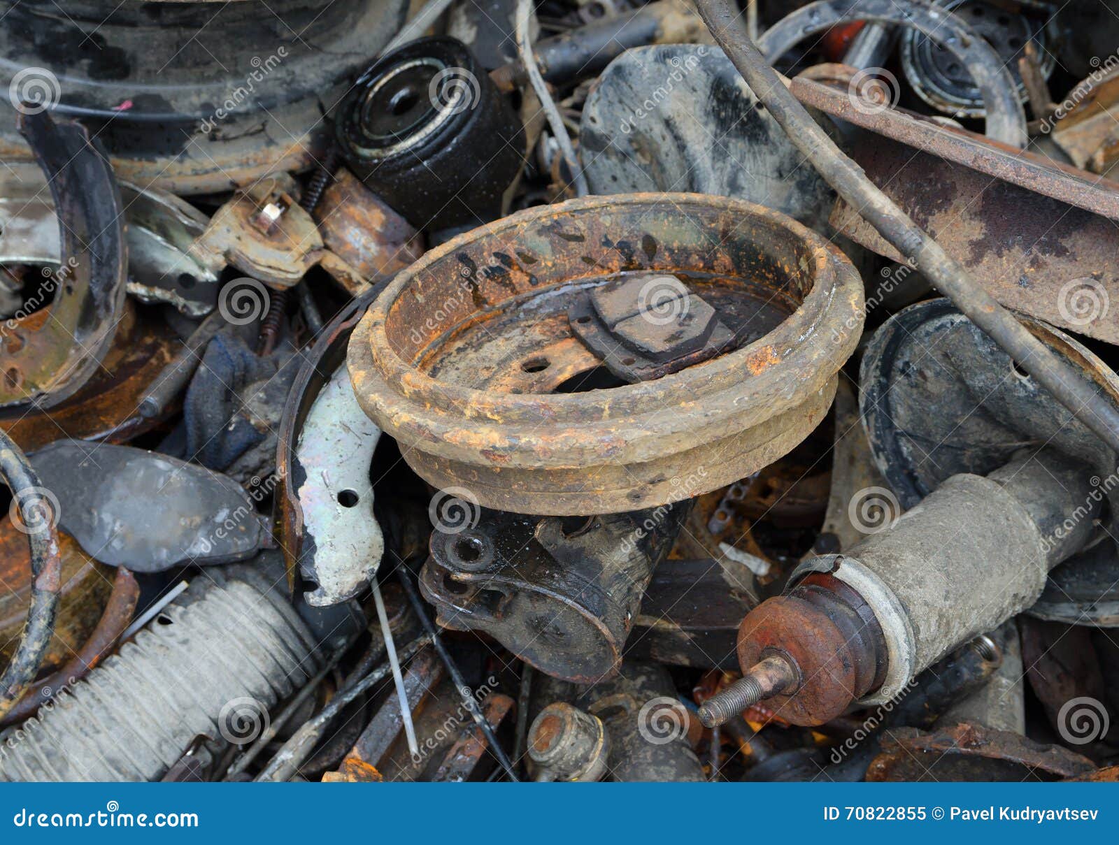 Useless, Rusty Brake Discs Shock Absorber and Other Parts Stock Image ...