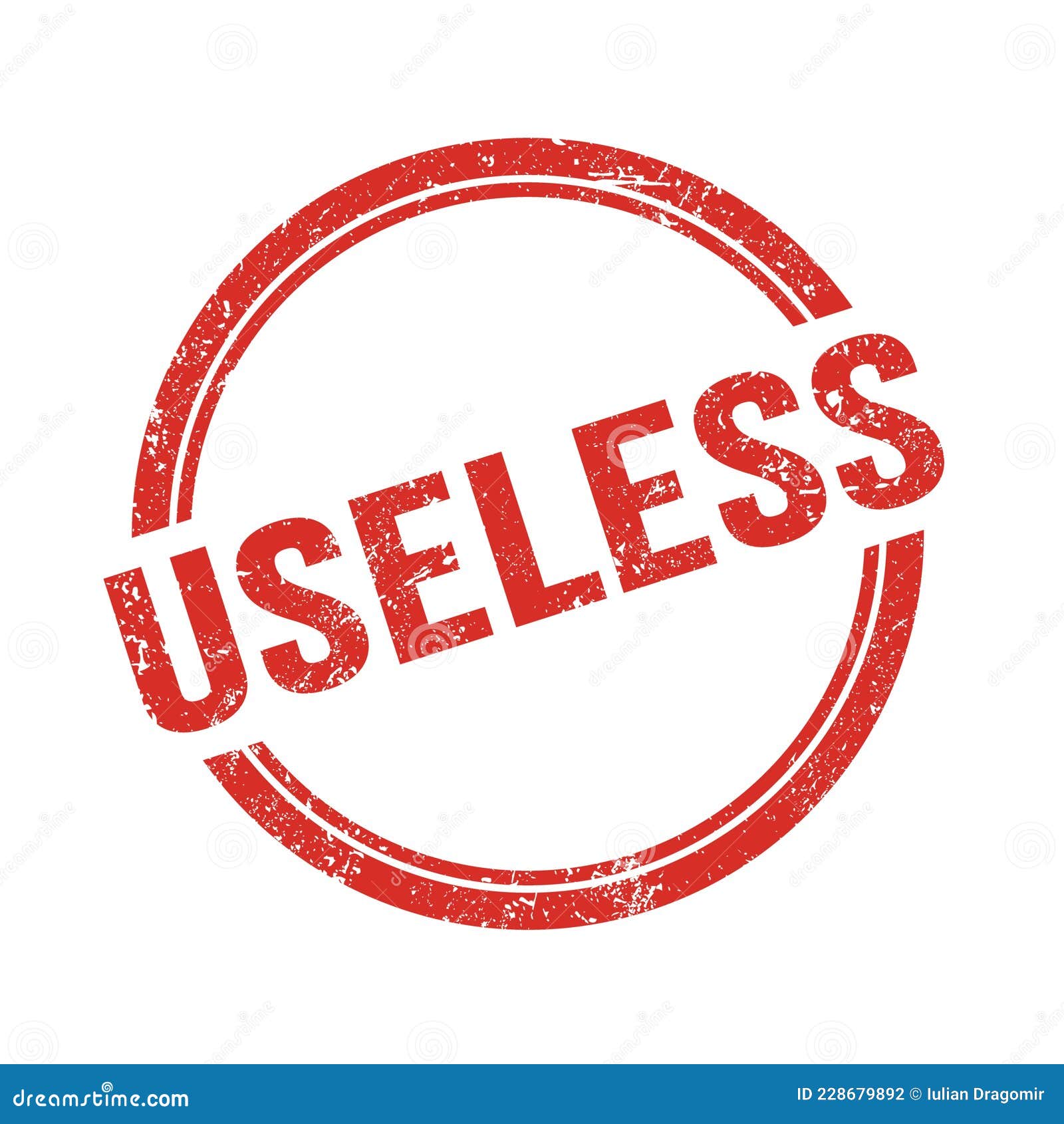 USELESS Text Written on Red Grungy Round Stamp Stock Illustration ...