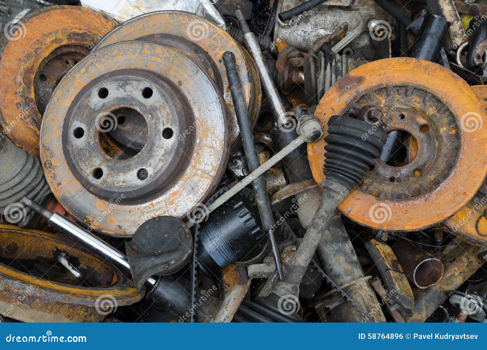 Useless, Worn Out Rusty Brake Discs and Other Stock Photo - Image of ...