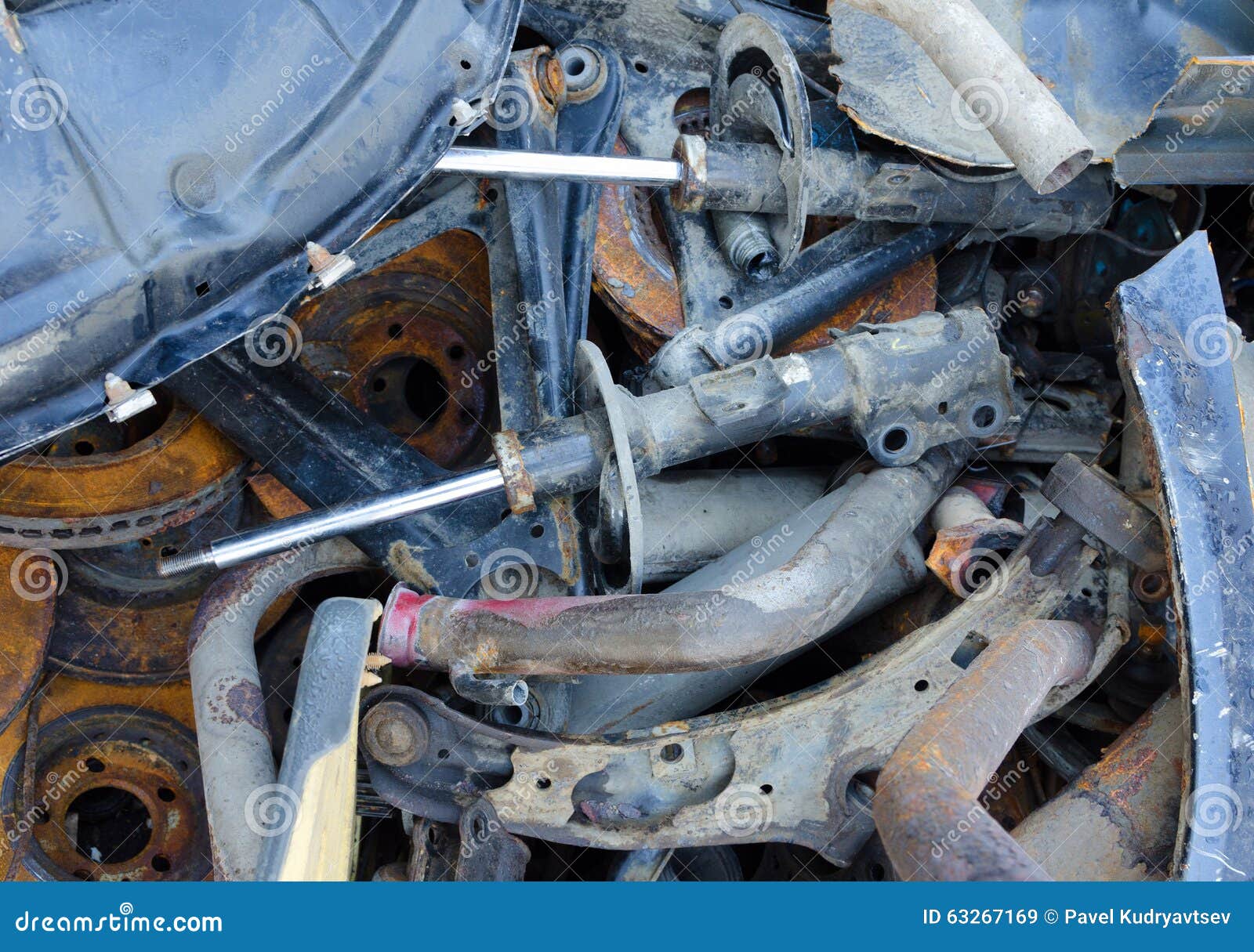 Useless, Worn Out Rusty Brake Discs Shock Absorber Stock Image - Image ...