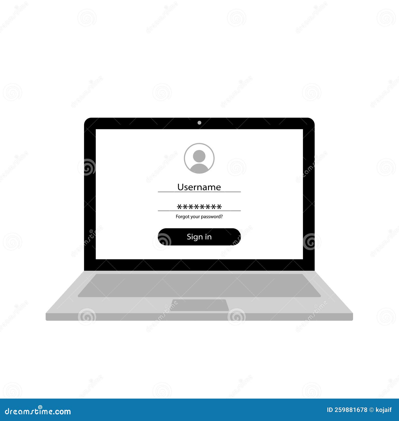User Access Control Authorization on Laptop. Login and Password of the ...
