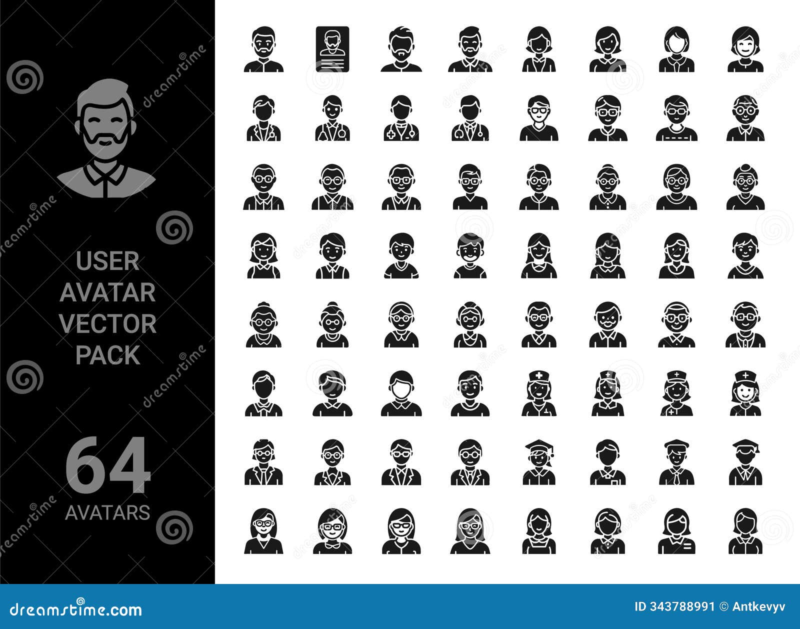 User Account Avatar Icon Pack Diverse People Stock Vector ...