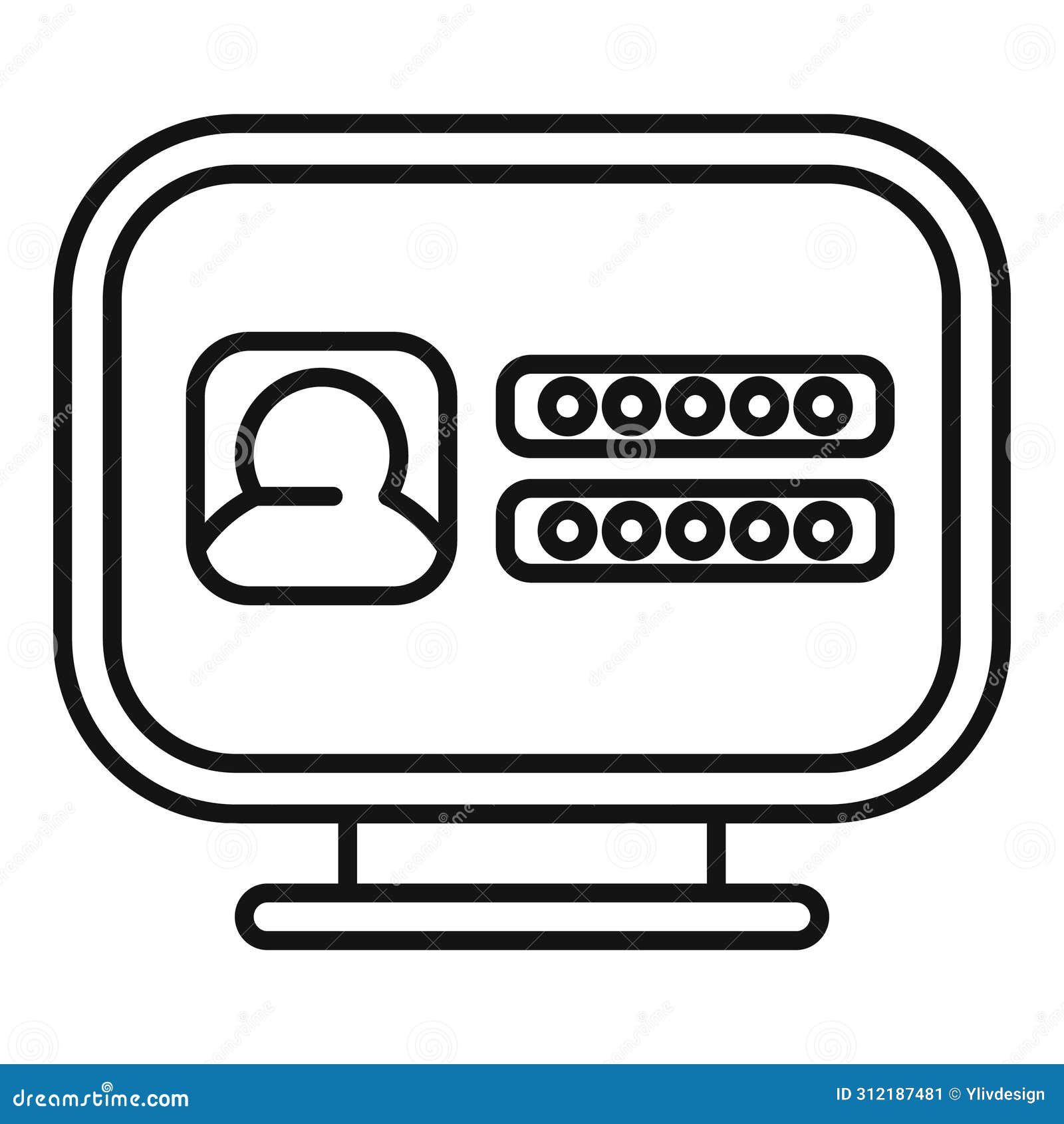 User Account Passcode Icon Outline Vector Computer Code Registration
