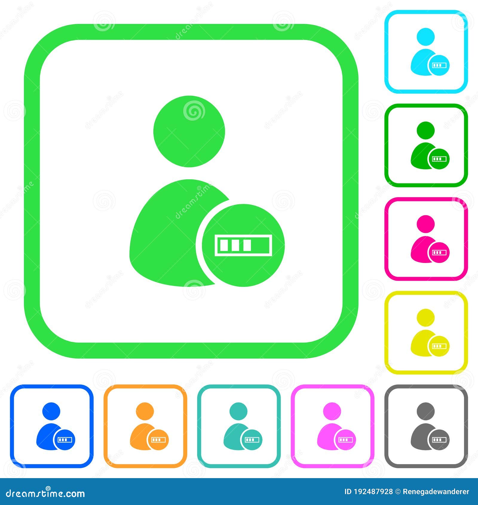 User Account Processing Vivid Colored Flat Icons Icons Stock Vector ...