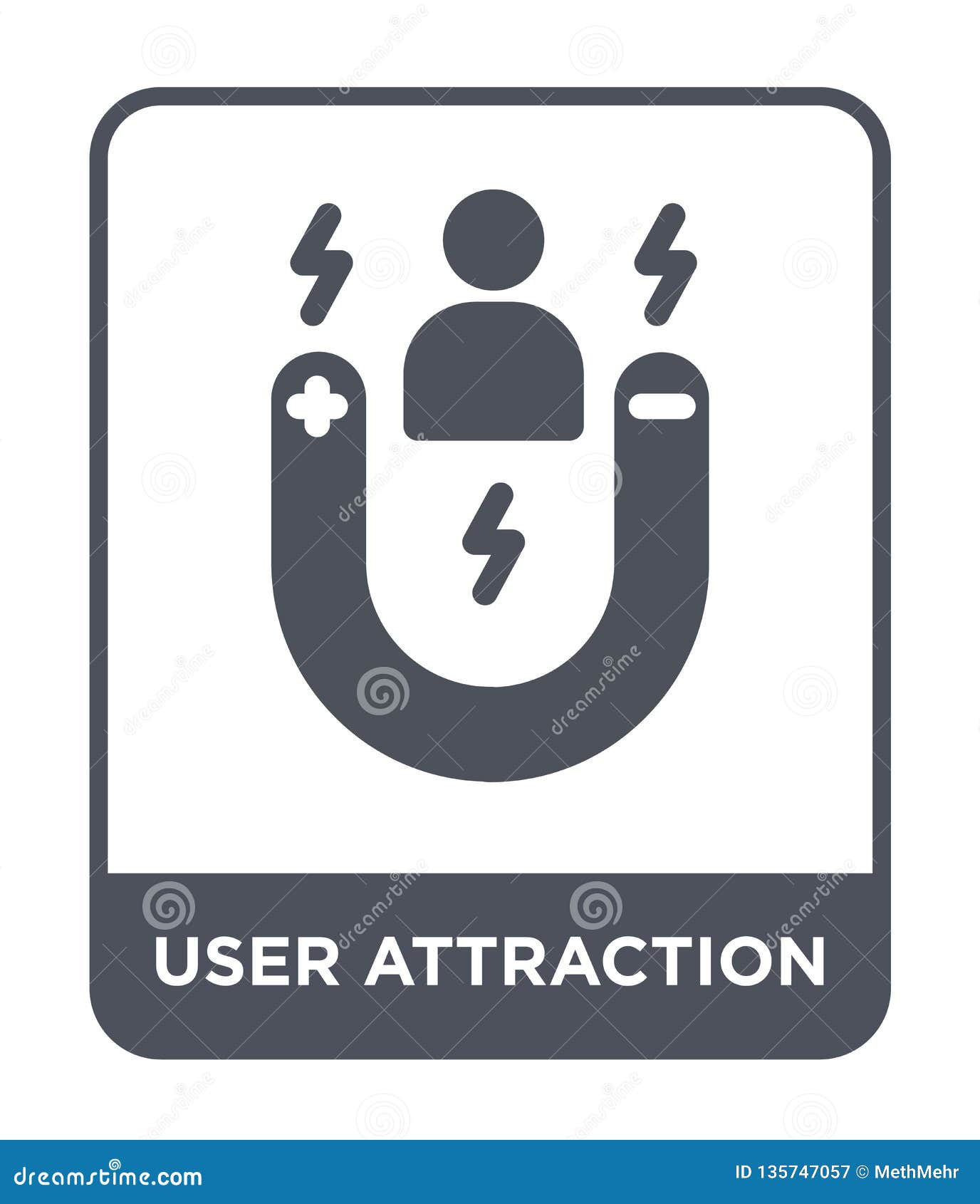 User Attraction Icon in Trendy Design Style. User Attraction Icon ...