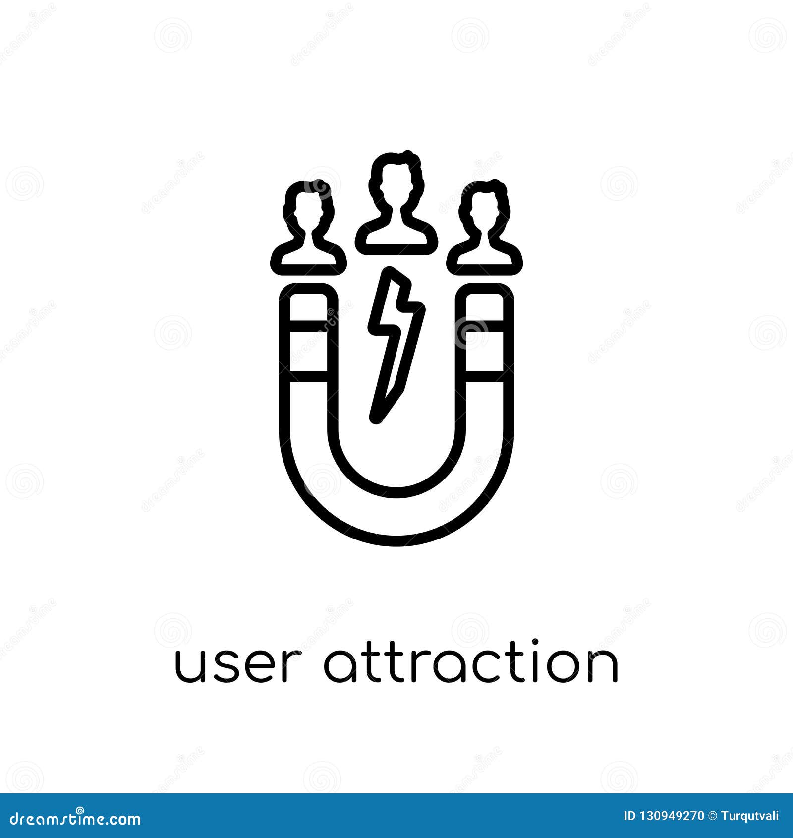 User Attraction Icon. Trendy Modern Flat Linear Vector User Attraction ...