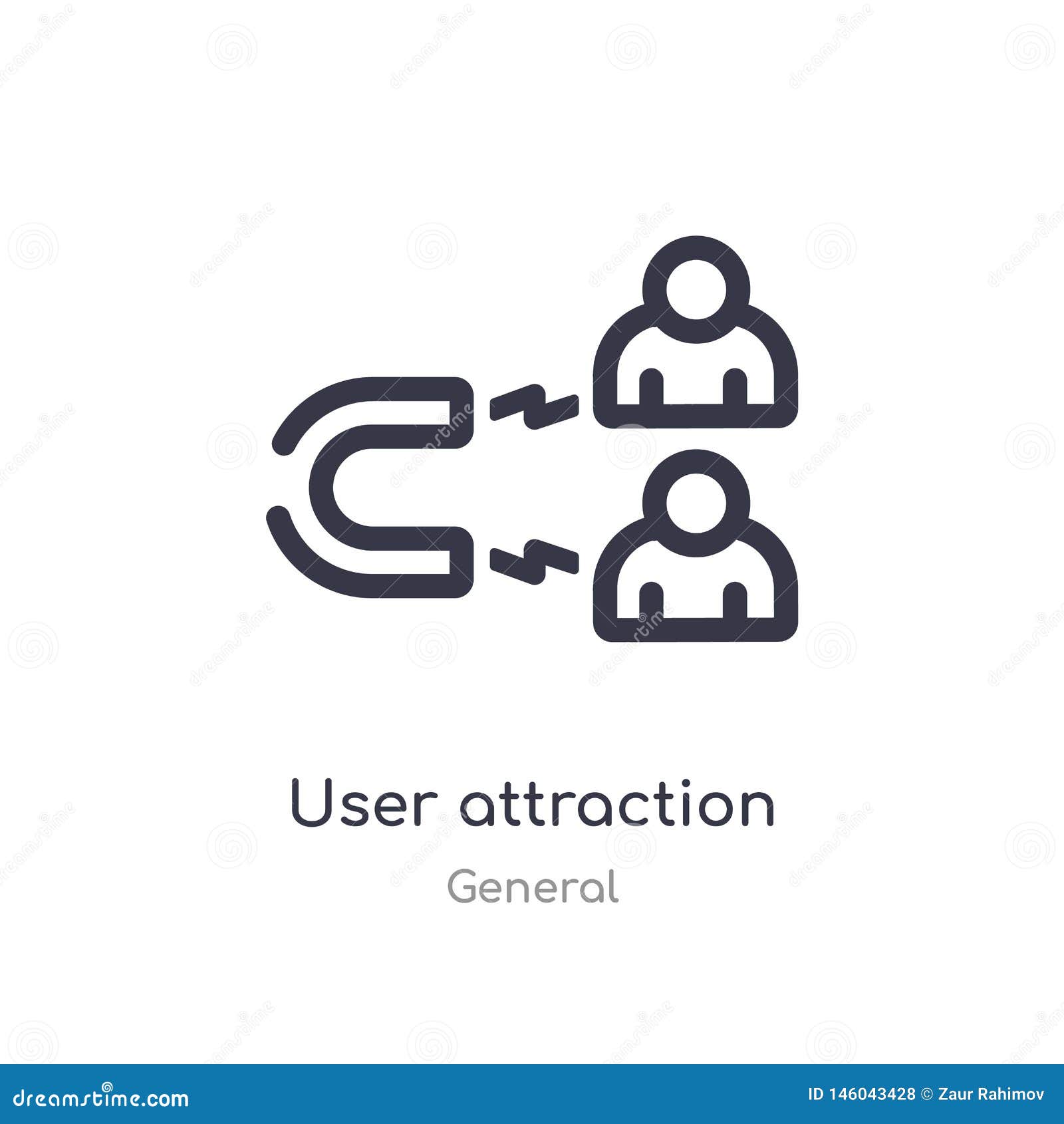 User Attraction Outline Icon. Isolated Line Vector Illustration from ...