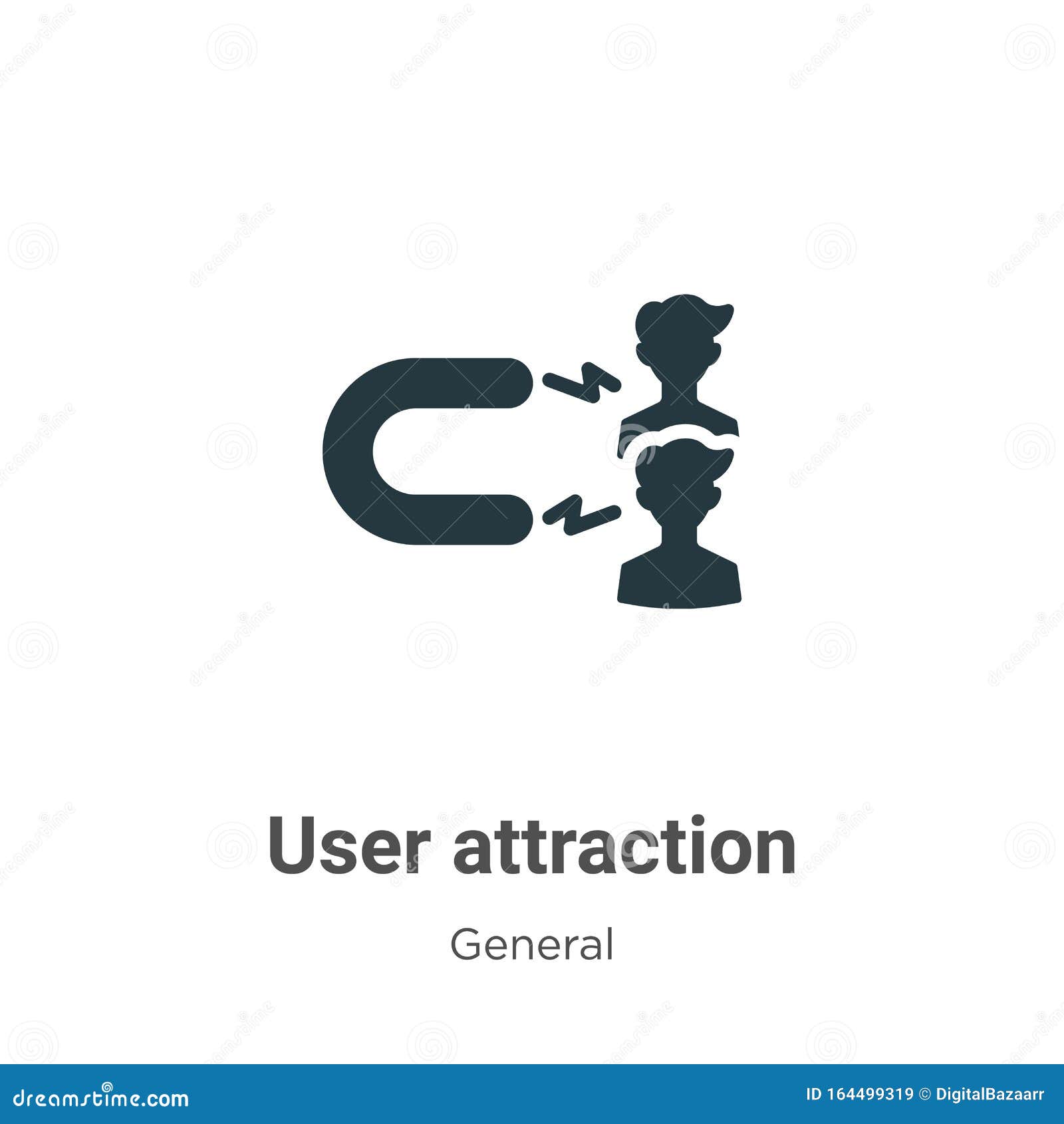 User Attraction Vector Icon on White Background. Flat Vector User Attraction Icon Symbol Sign ...