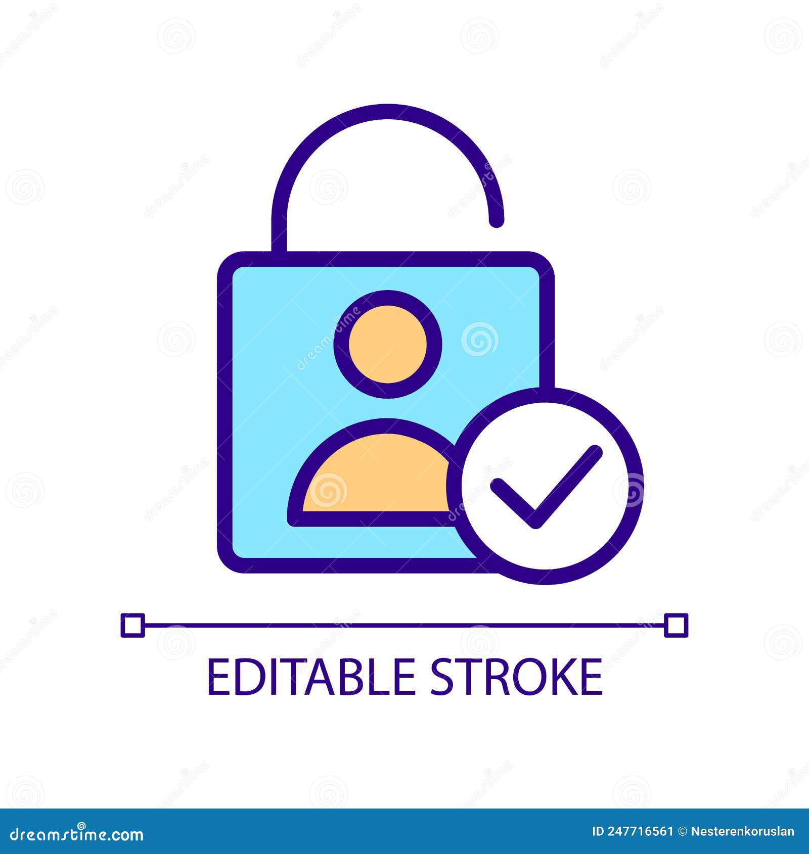 User Authentication Pixel Perfect RGB Color Icon Stock Vector ...