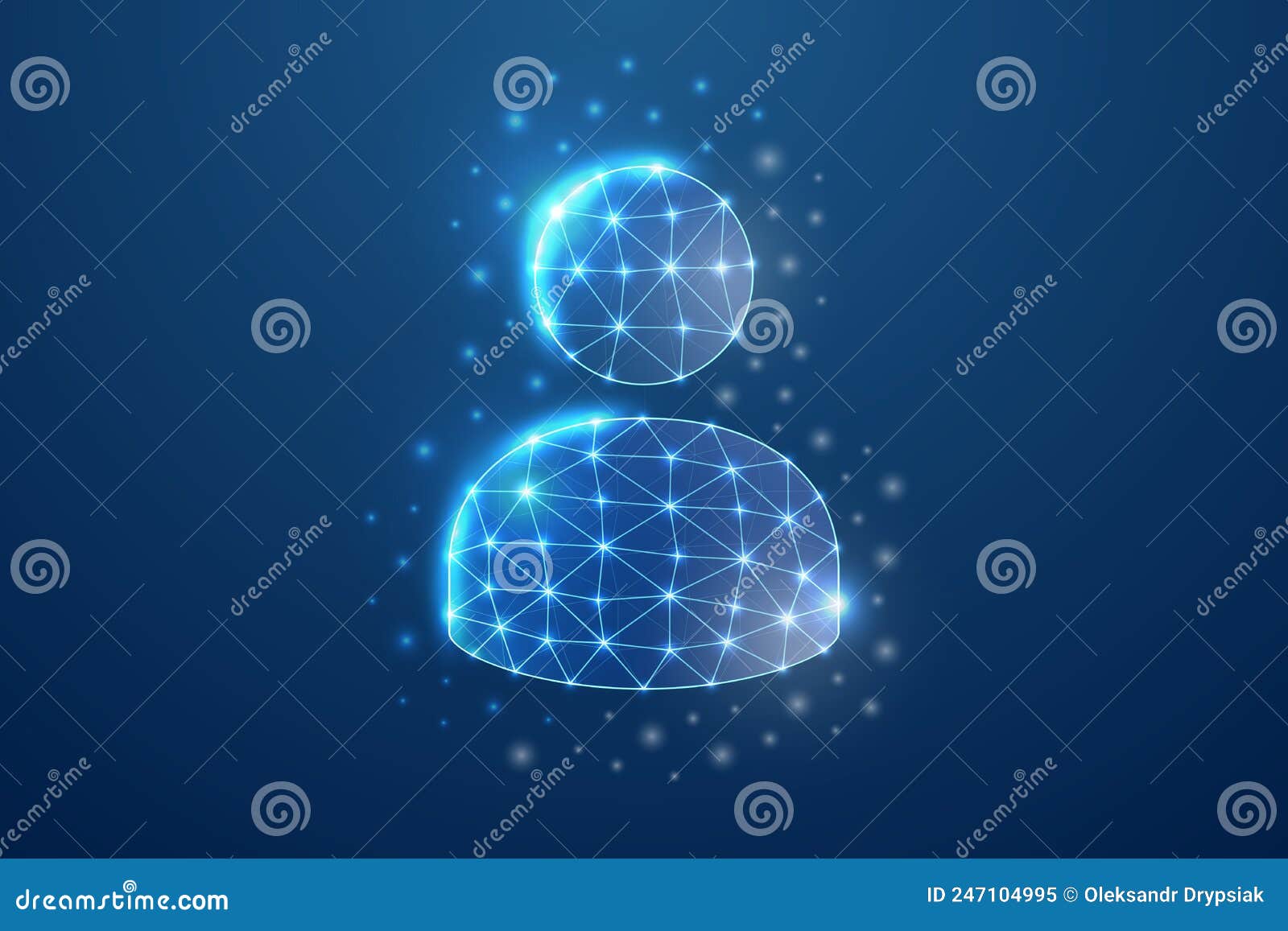 User Avatar 3d Symbol in Blue Low Poly Style. Teamwork, Businessman ...