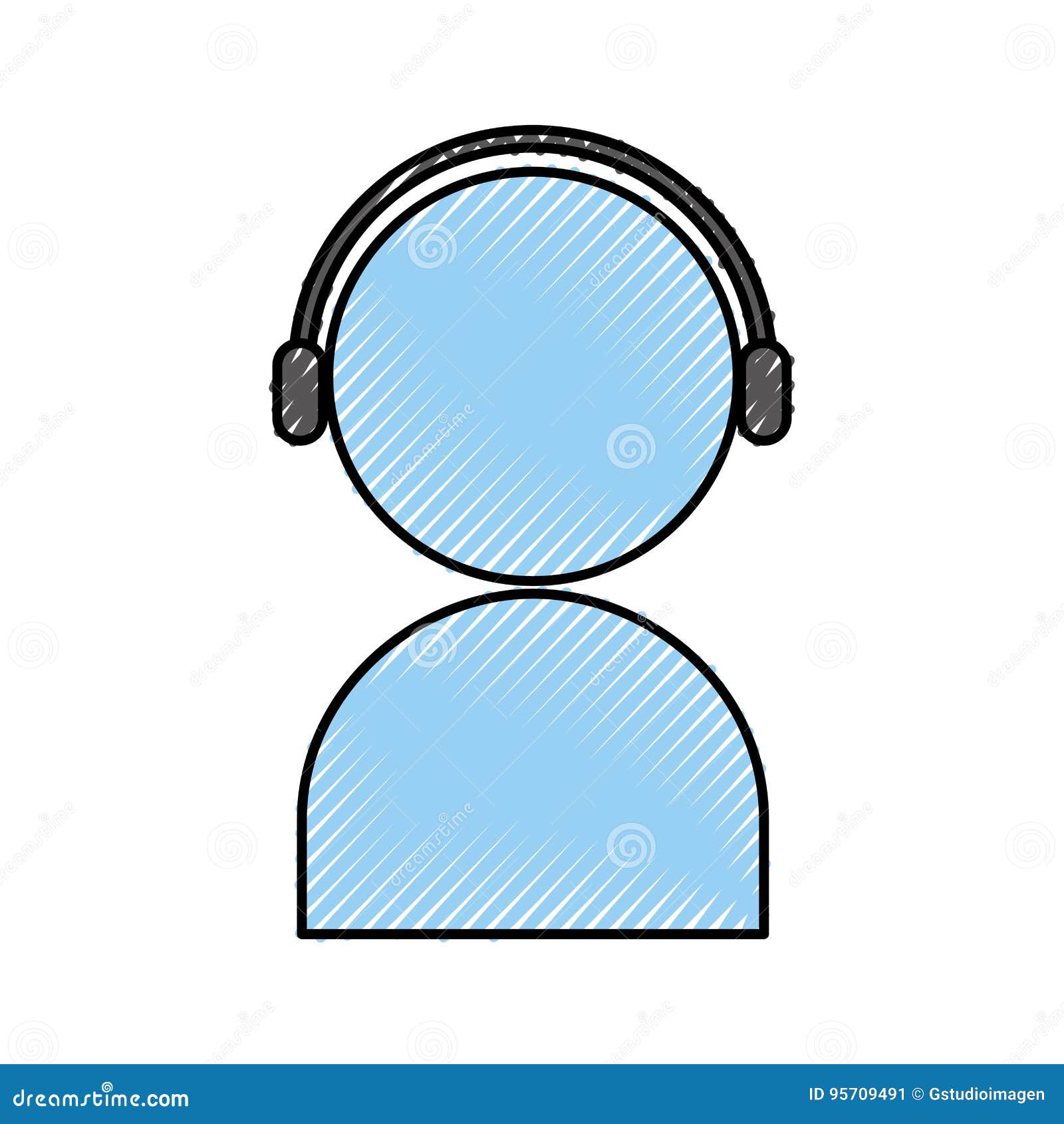 User Avatar with Headphones Stock Vector - Illustration of head, human ...