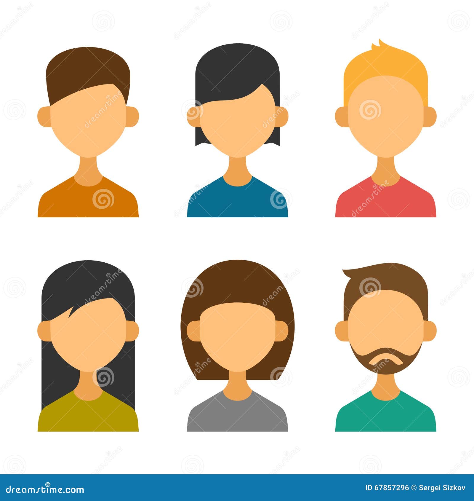 User Avatar Icons Set in Flat Design Style. Vector Stock Vector ...
