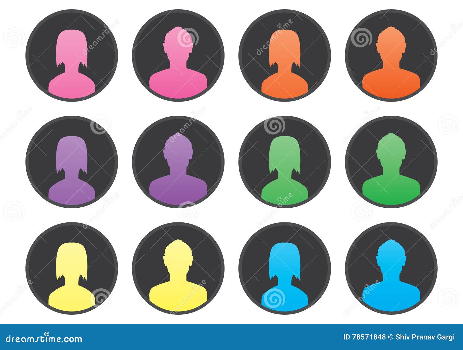 User avatar set stock vector. Illustration of multiple - 78571848