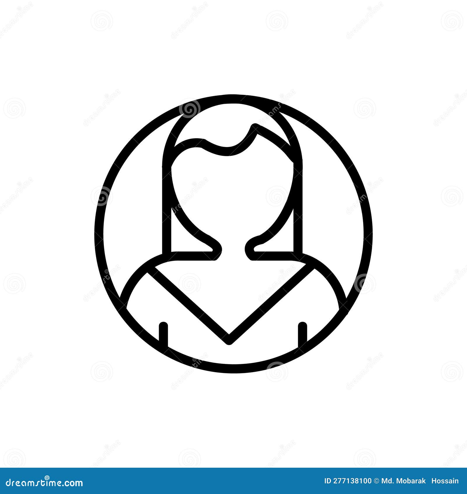 User or Avatar Vector Icon, Outline Style Vector Illustration. Stock ...